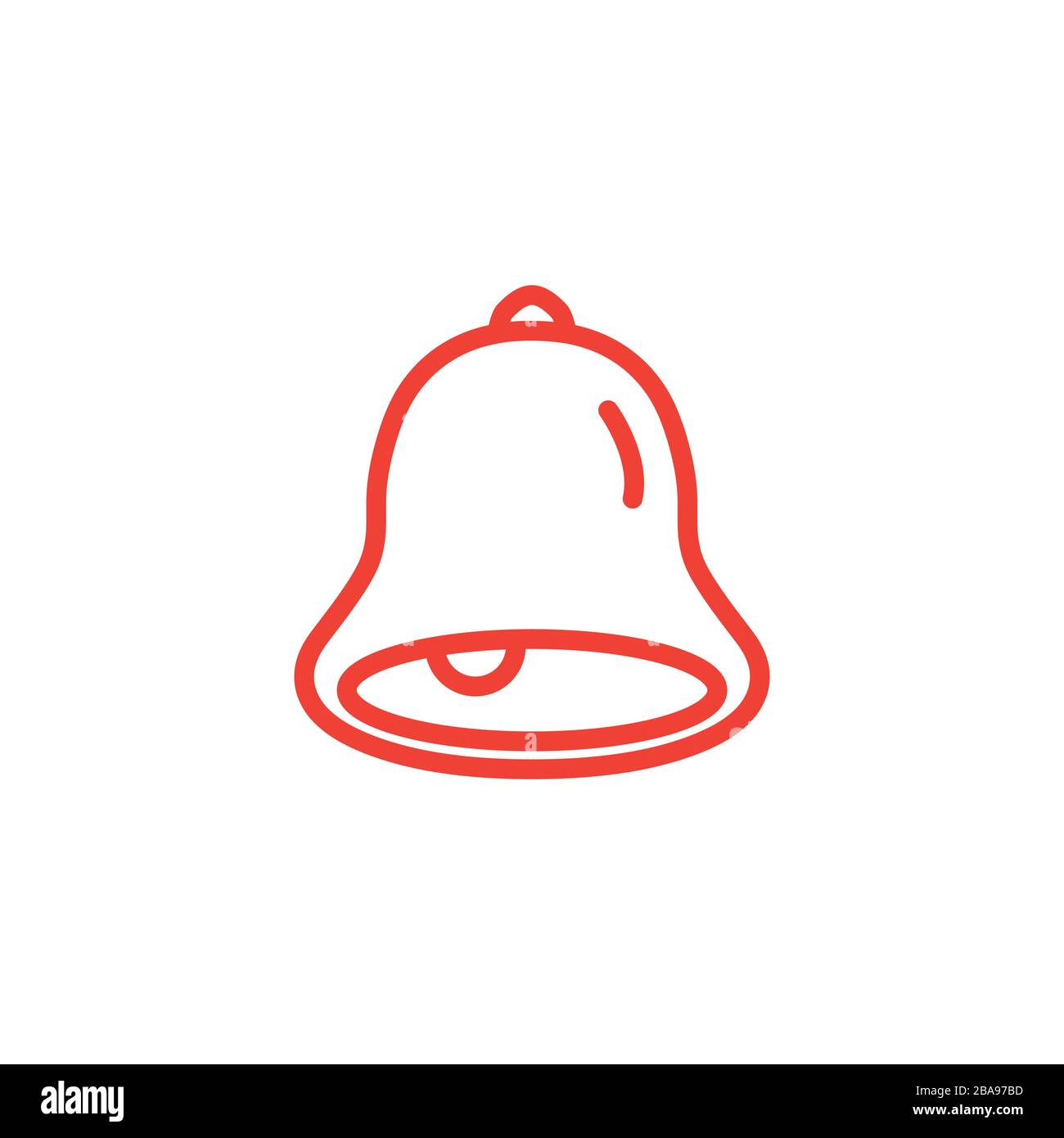 Bell Red Icon On White Background. Red Flat Style Vector Illustration ...