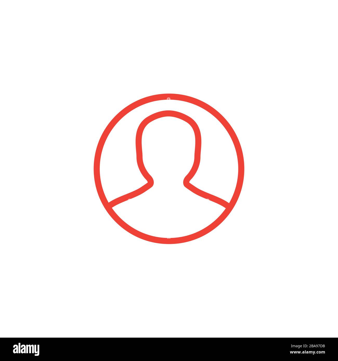 Avatar Line Red Icon On White Background. Red Flat Style Vector ...