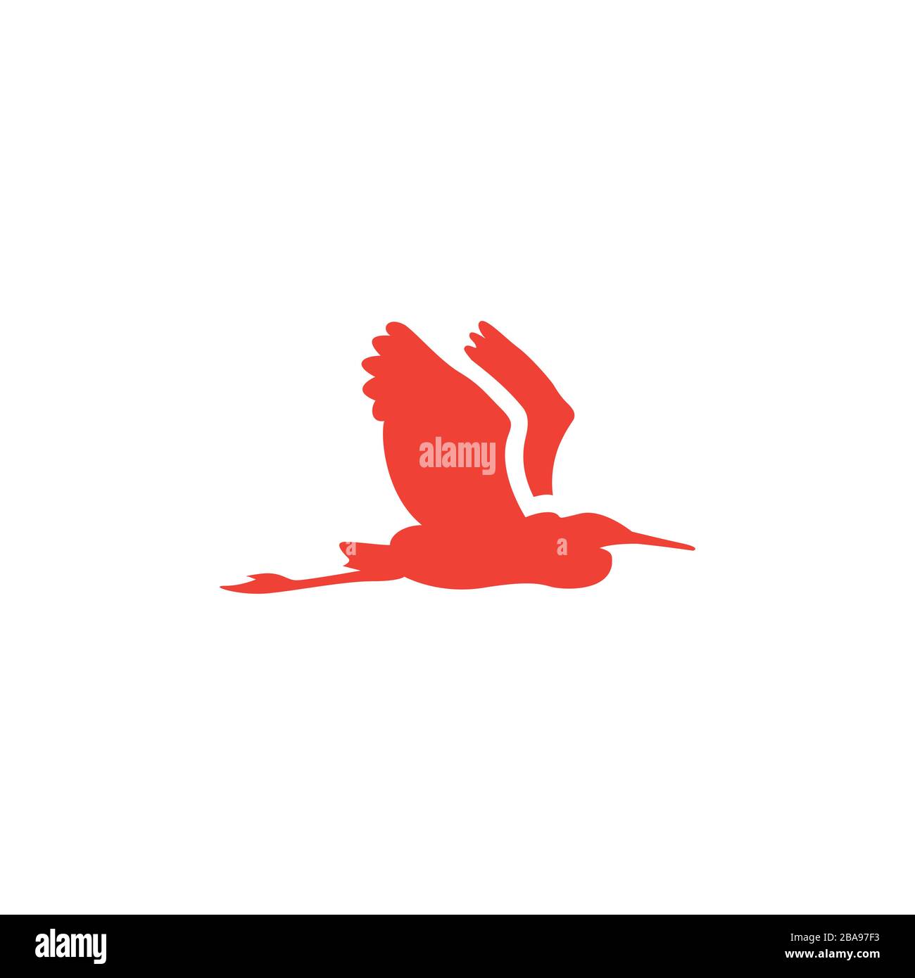 Bird Red Icon On White Background. Red Flat Style Vector Illustration ...