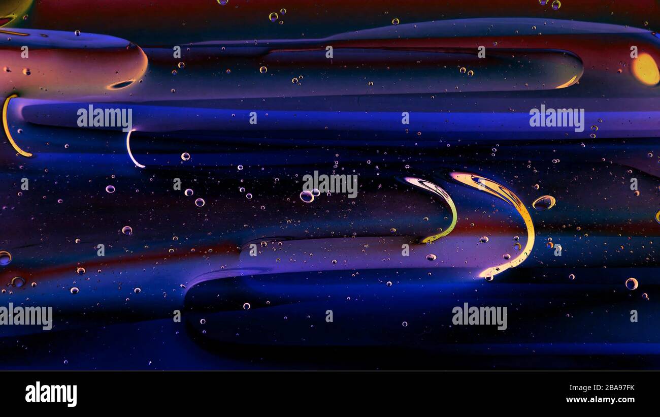 Abstract futuristic background with sparkling bubbles and liquified ...