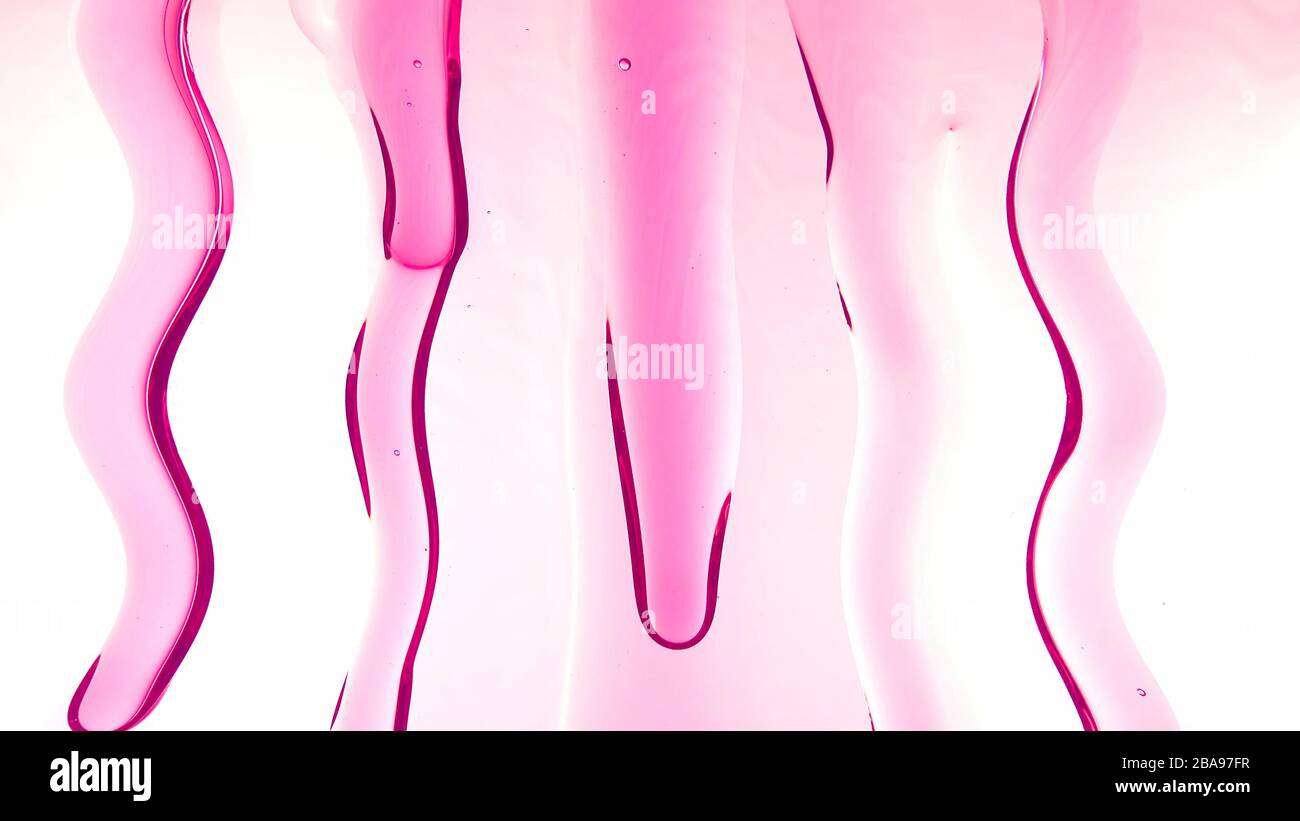 Zigzaging translucent pink liquid lines Stock Photo - Alamy