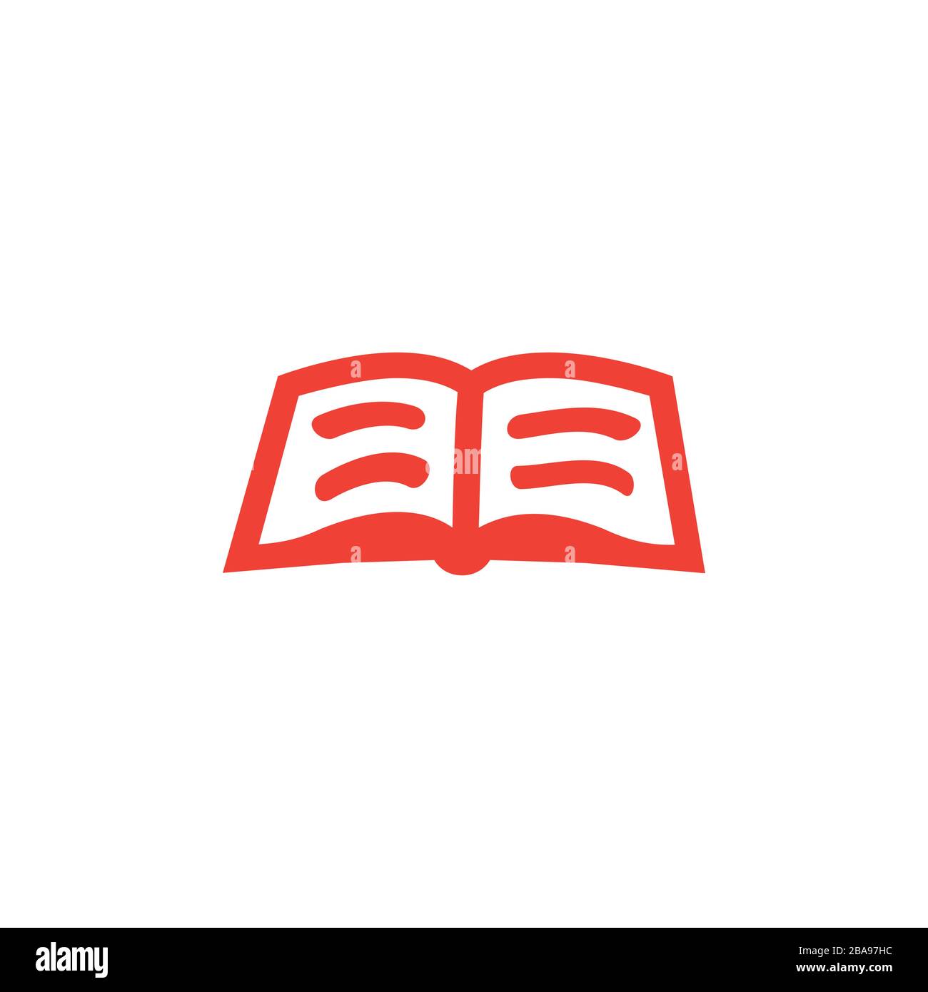 Book Red Icon On White Background. Red Flat Style Vector Illustration ...