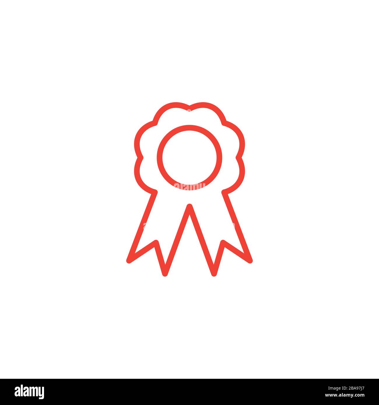 Badge Line Red Icon On White Background. Red Flat Style Vector ...