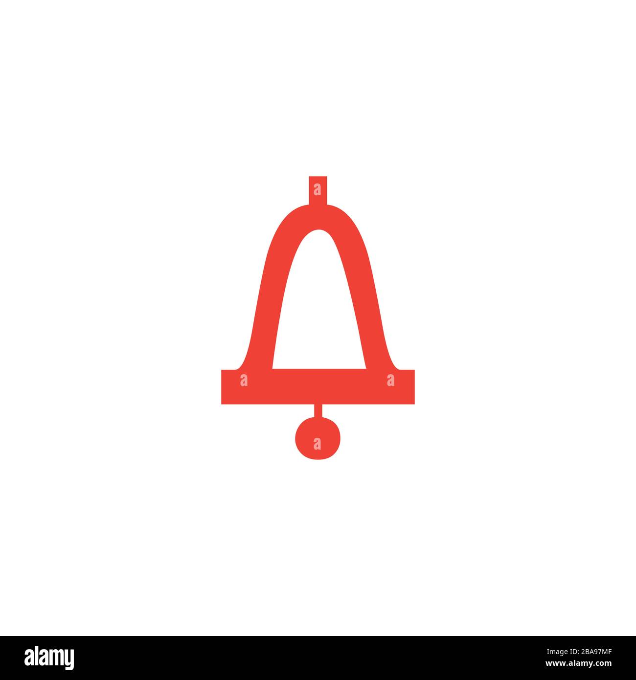 Bell Red Icon On White Background. Red Flat Style Vector Illustration ...