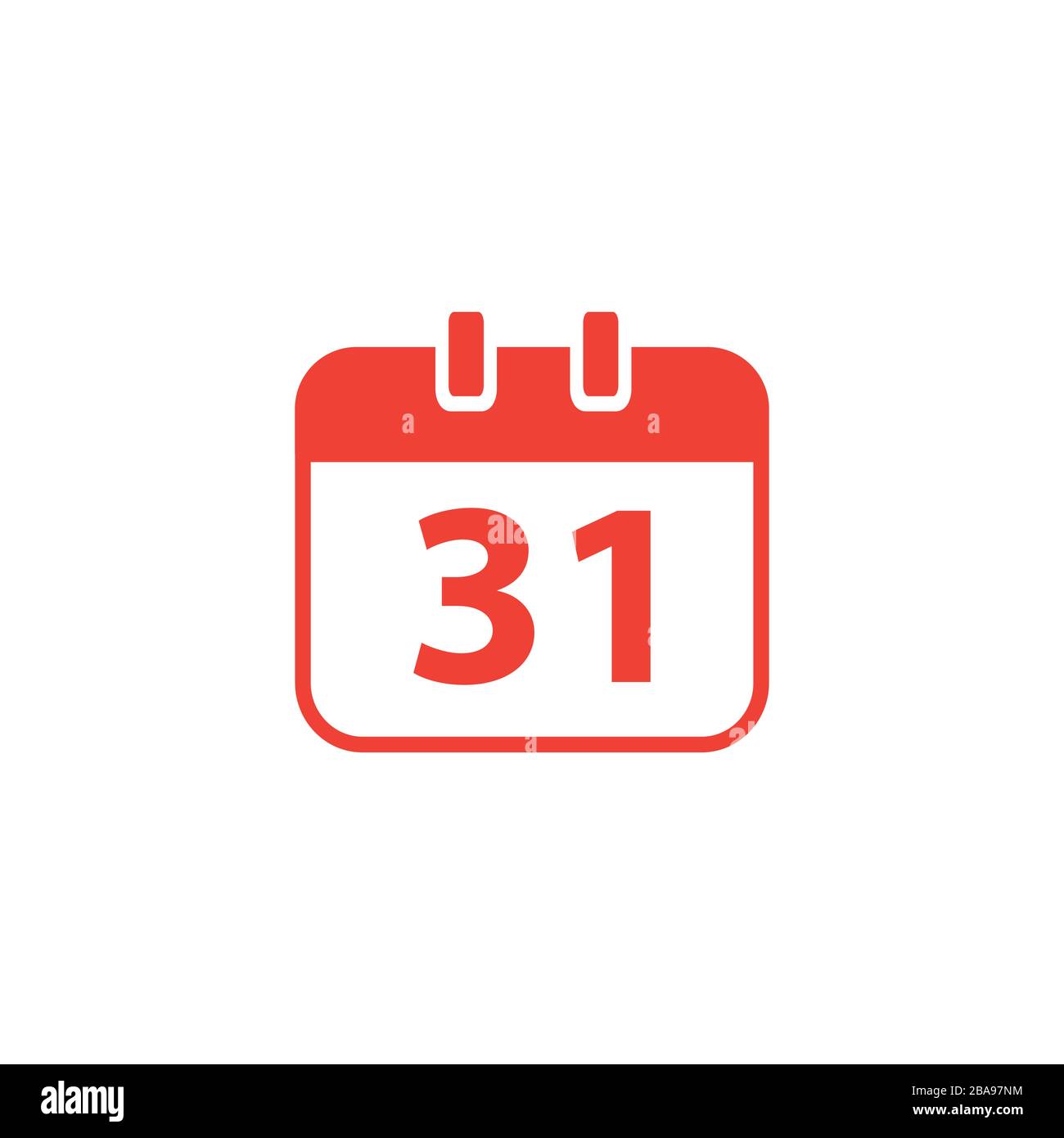 Calendar Red Icon On White Background. Red Flat Style Vector ...