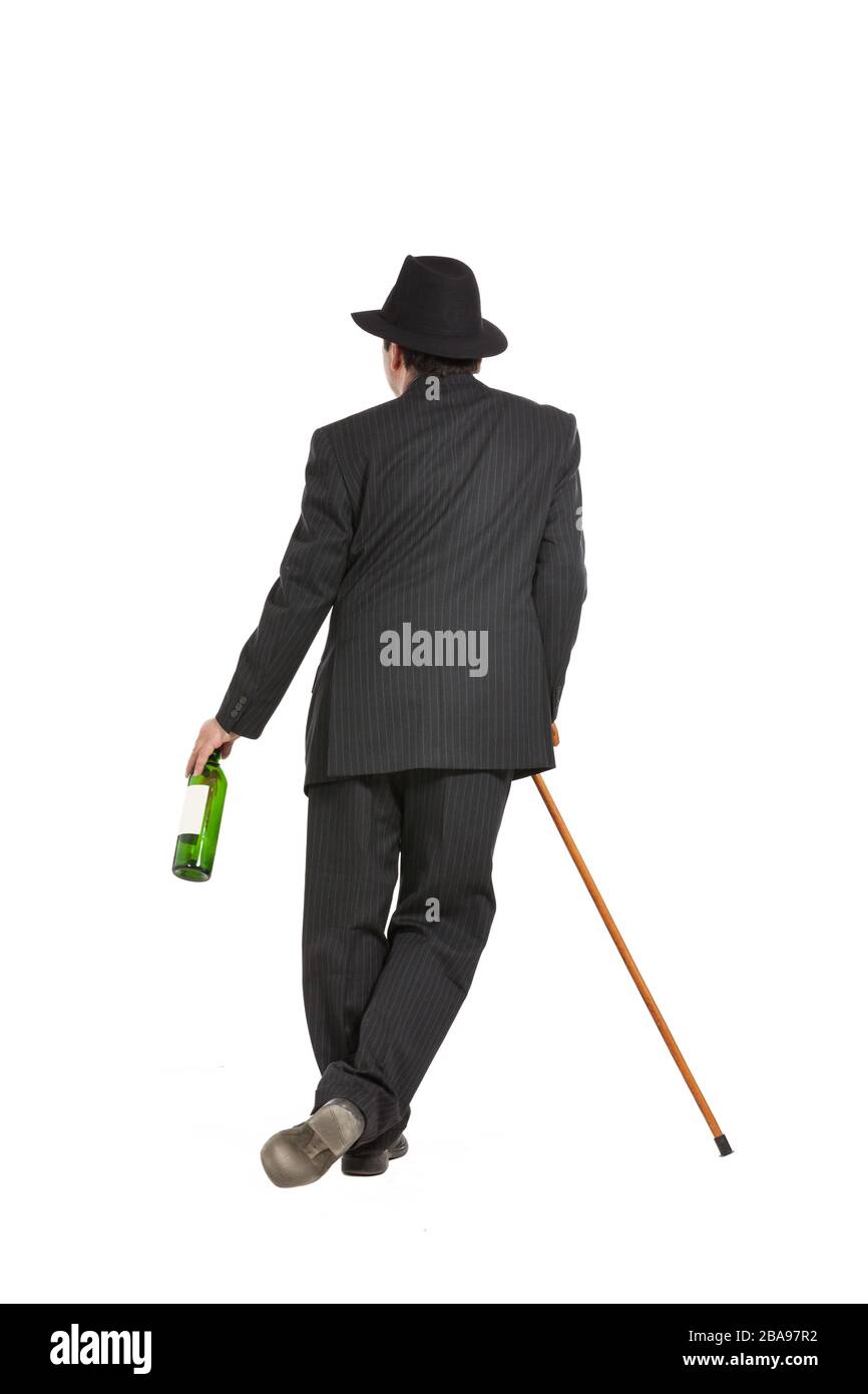 Back view drunk man bottle hi-res stock photography and images - Alamy