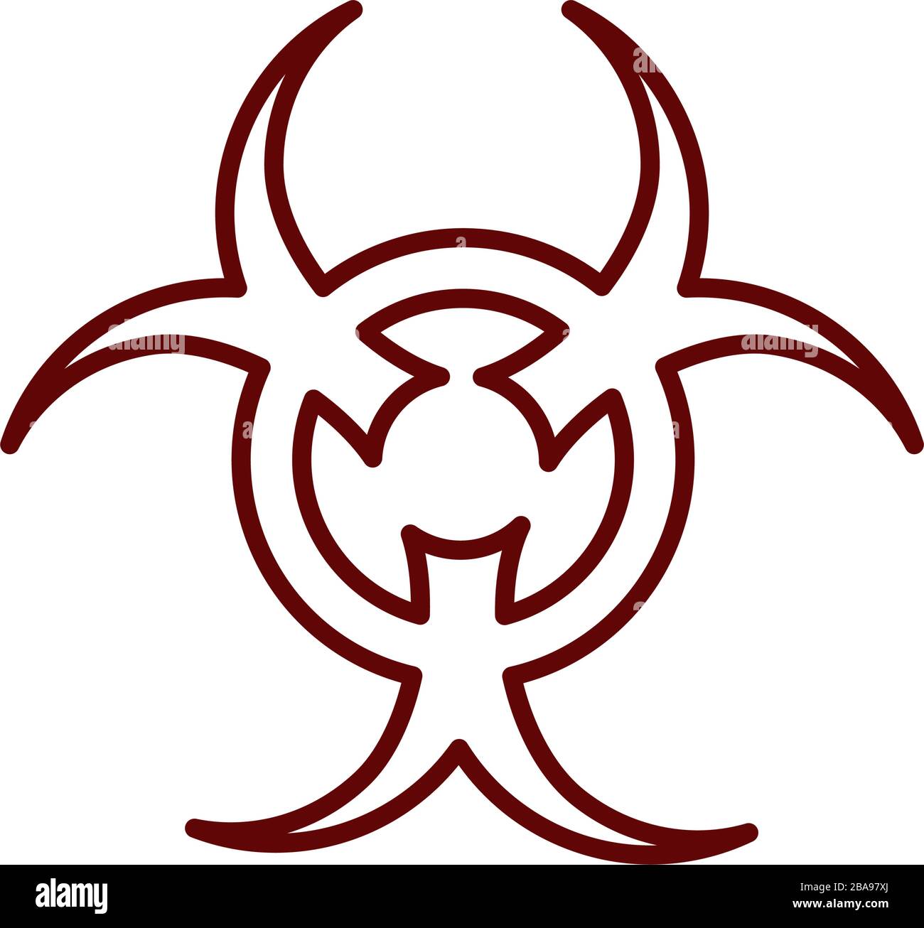 biohazar symbol icon over white background, line style, vector ...