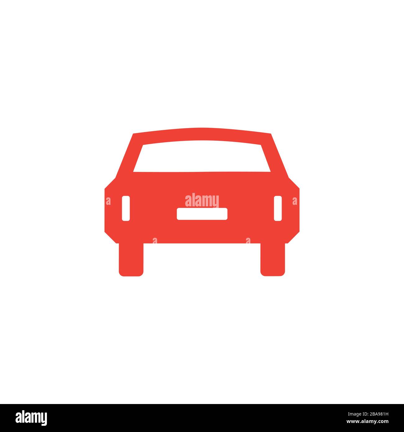Car Red Icon On White Background. Red Flat Style Vector Illustration ...