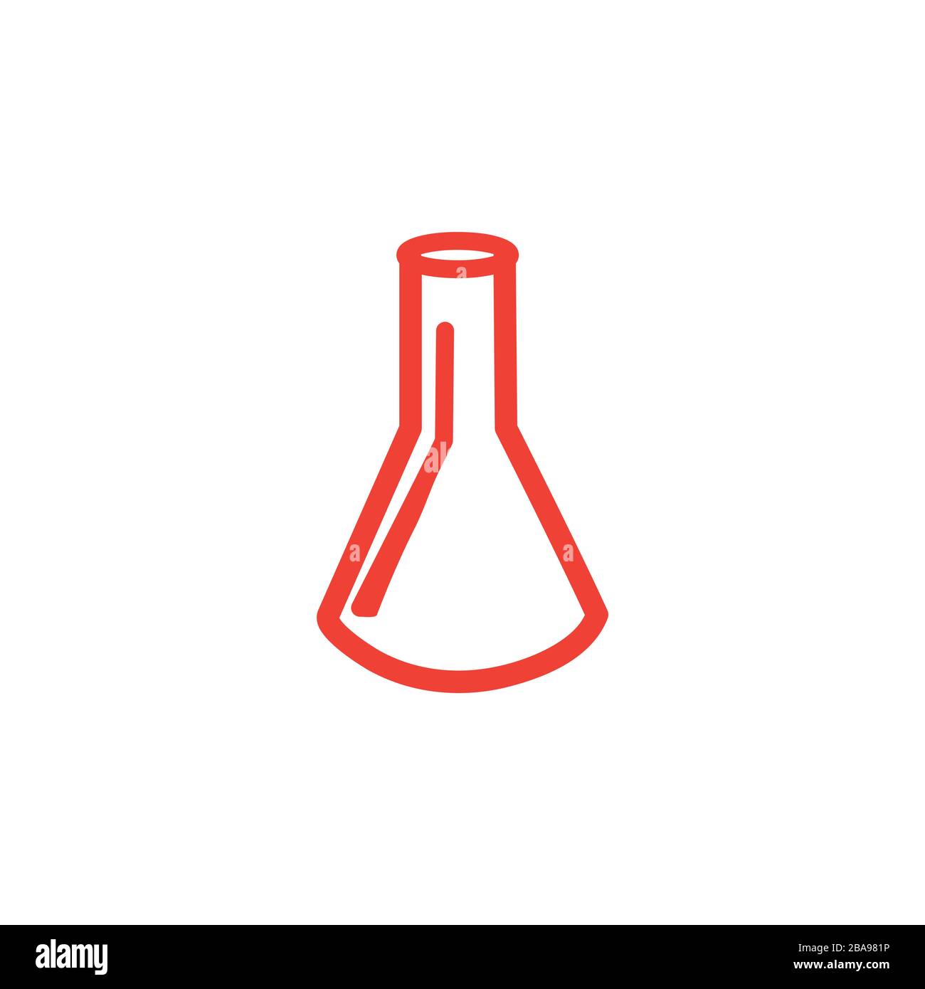 Test Tube Red Icon On White Background. Red Flat Style Vector ...