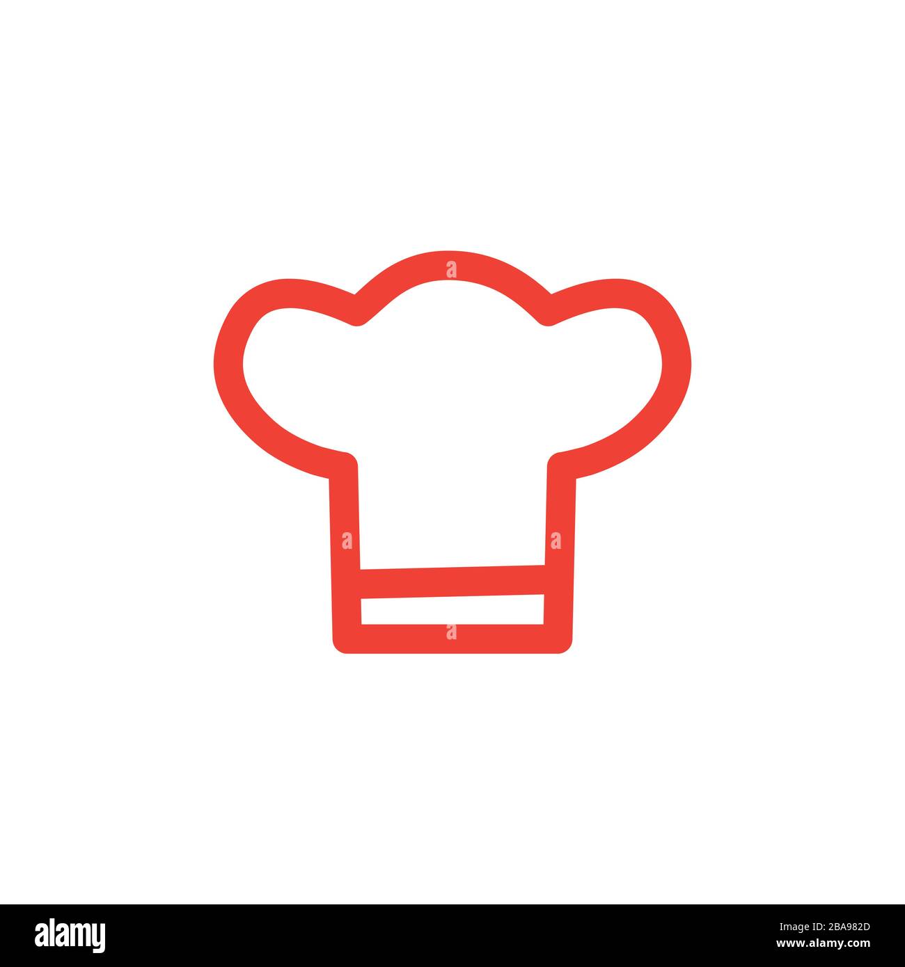 Chef Hats Red Icon On White Background. Red Flat Style Vector ...