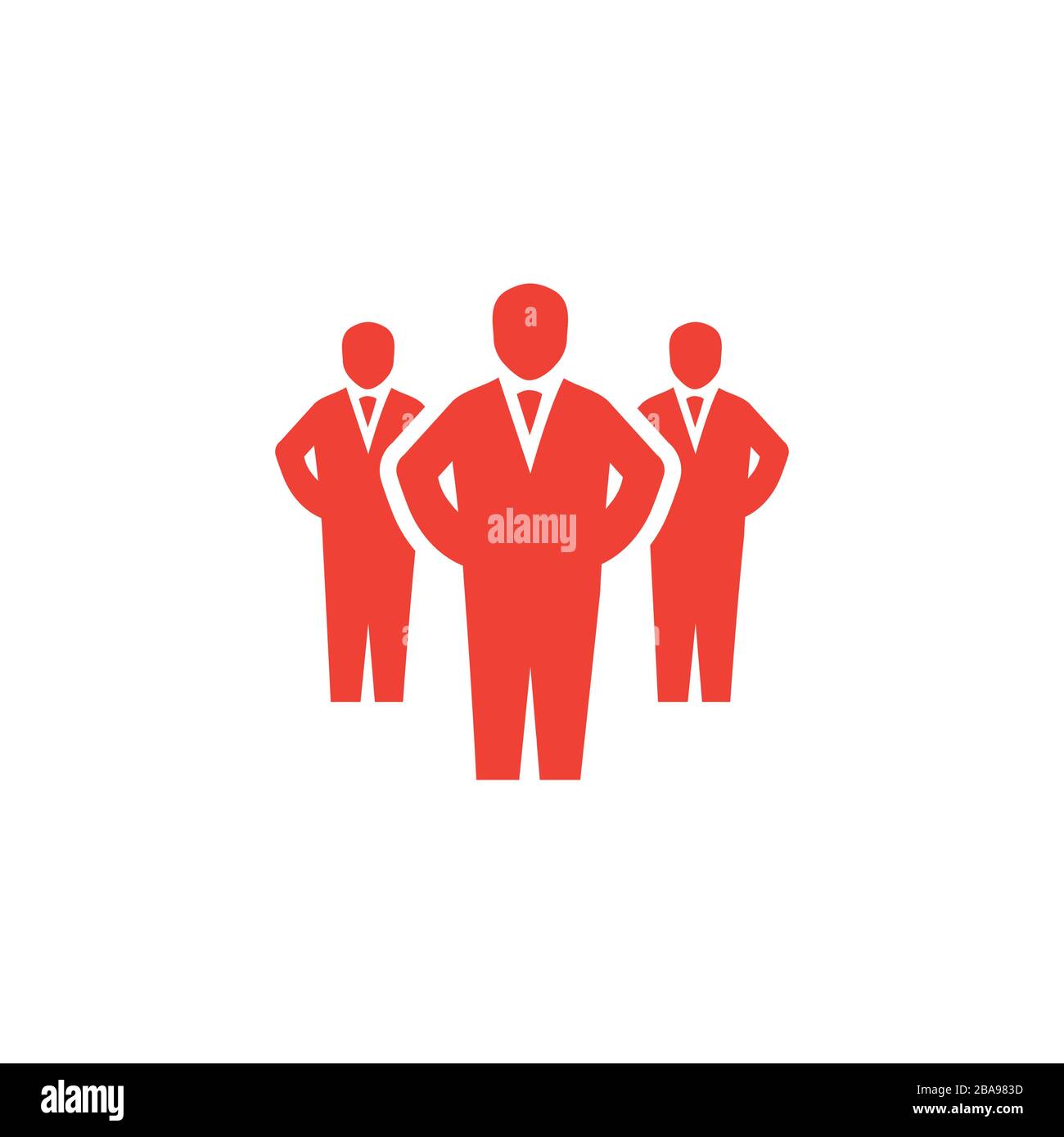 Businessman Red Icon On White Background. Red Flat Style Vector ...
