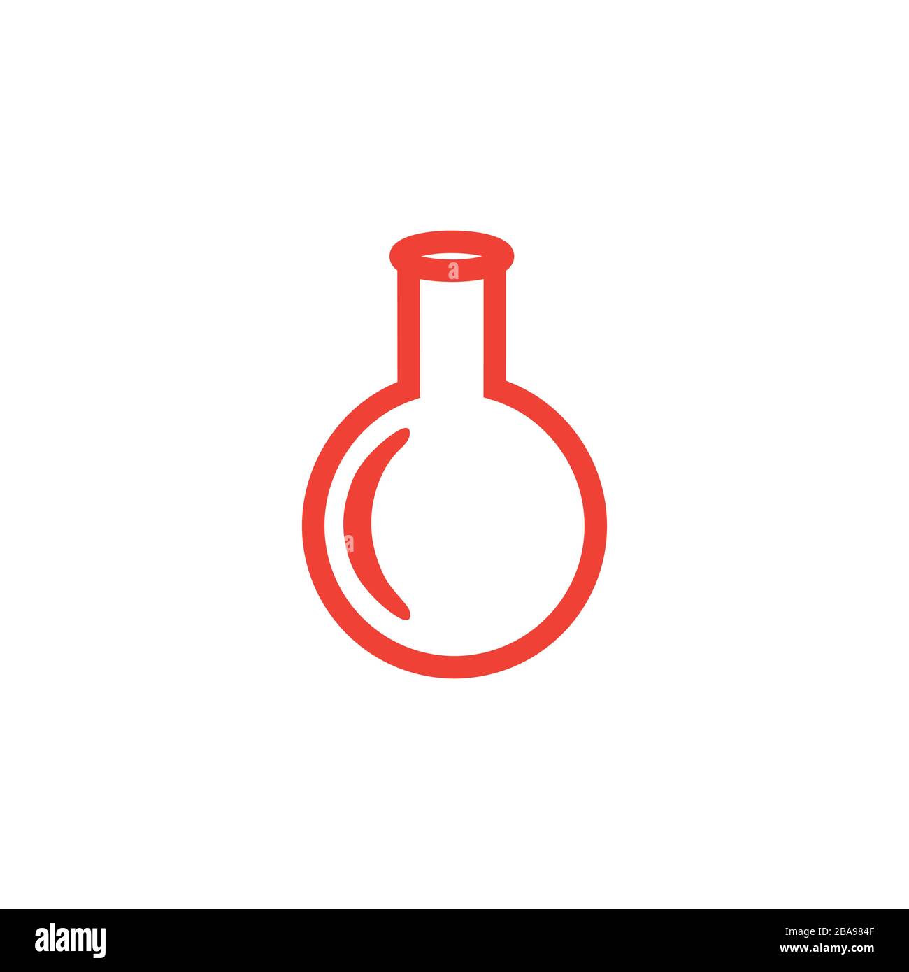 Test Tube Red Icon On White Background. Red Flat Style Vector ...