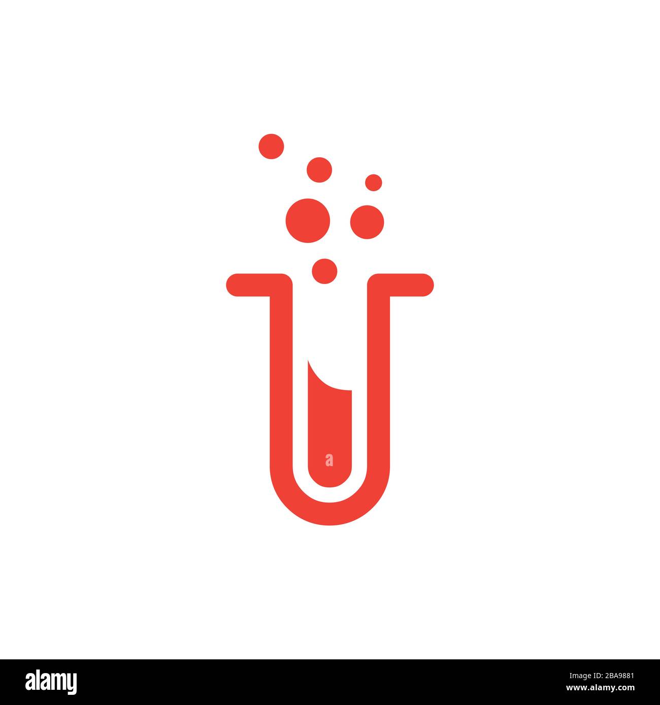 Test Tube Red Icon On White Background. Red Flat Style Vector ...