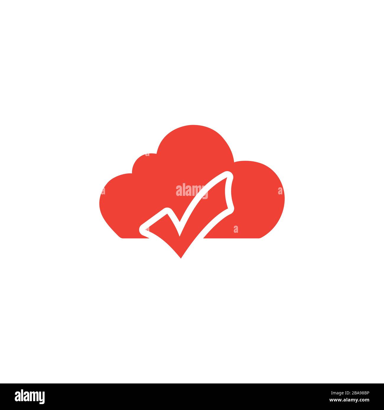 Cloud Red Icon On White Background. Red Flat Style Vector Illustration ...