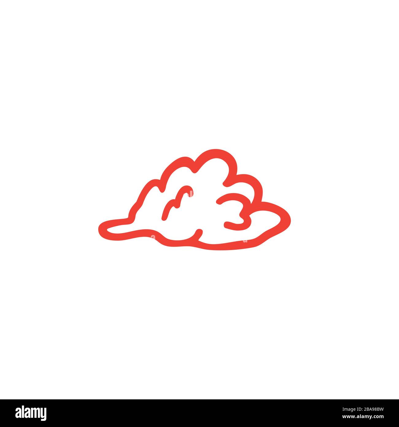 Cloud Red Icon On White Background. Red Flat Style Vector Illustration ...