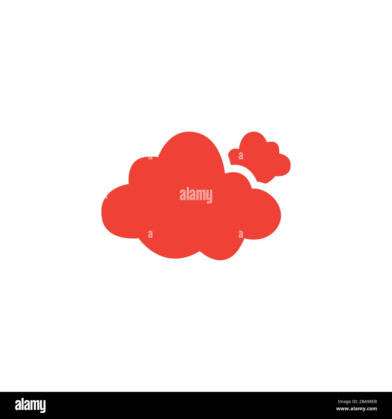Cloud Red Icon On White Background. Red Flat Style Vector Illustration ...
