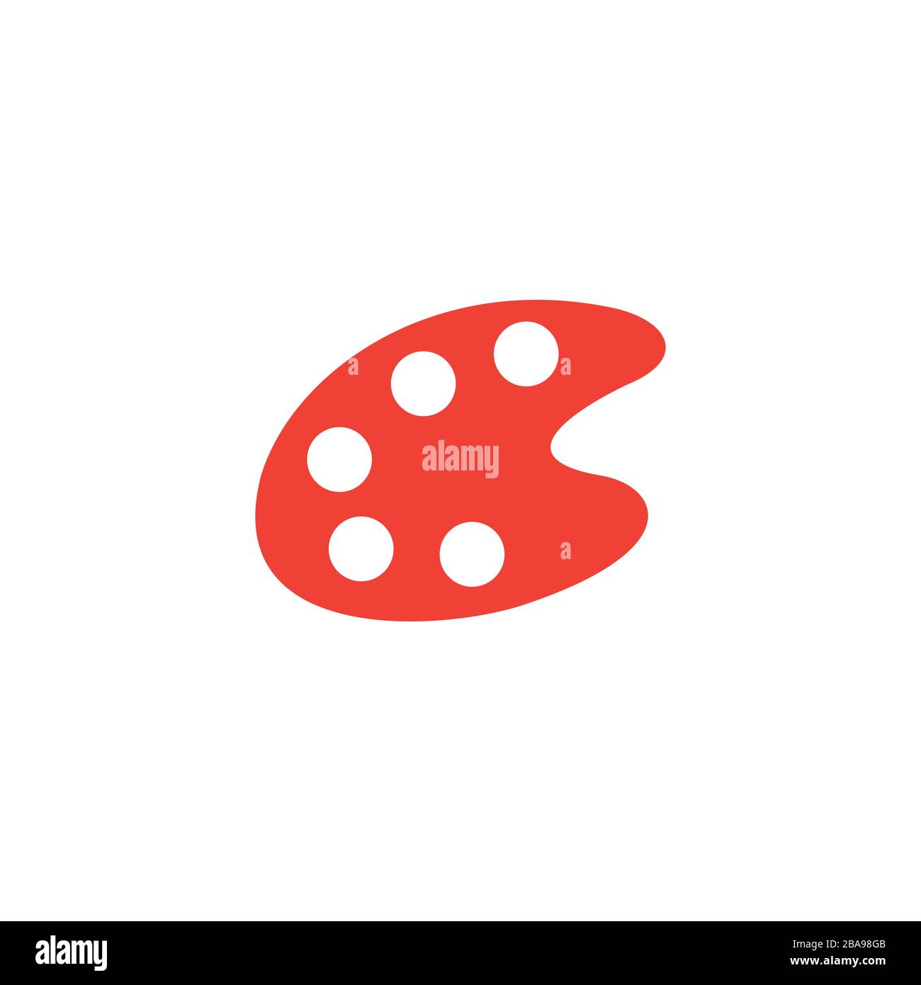 Painting Color Palette Red Icon On White Background. Red Flat Style ...