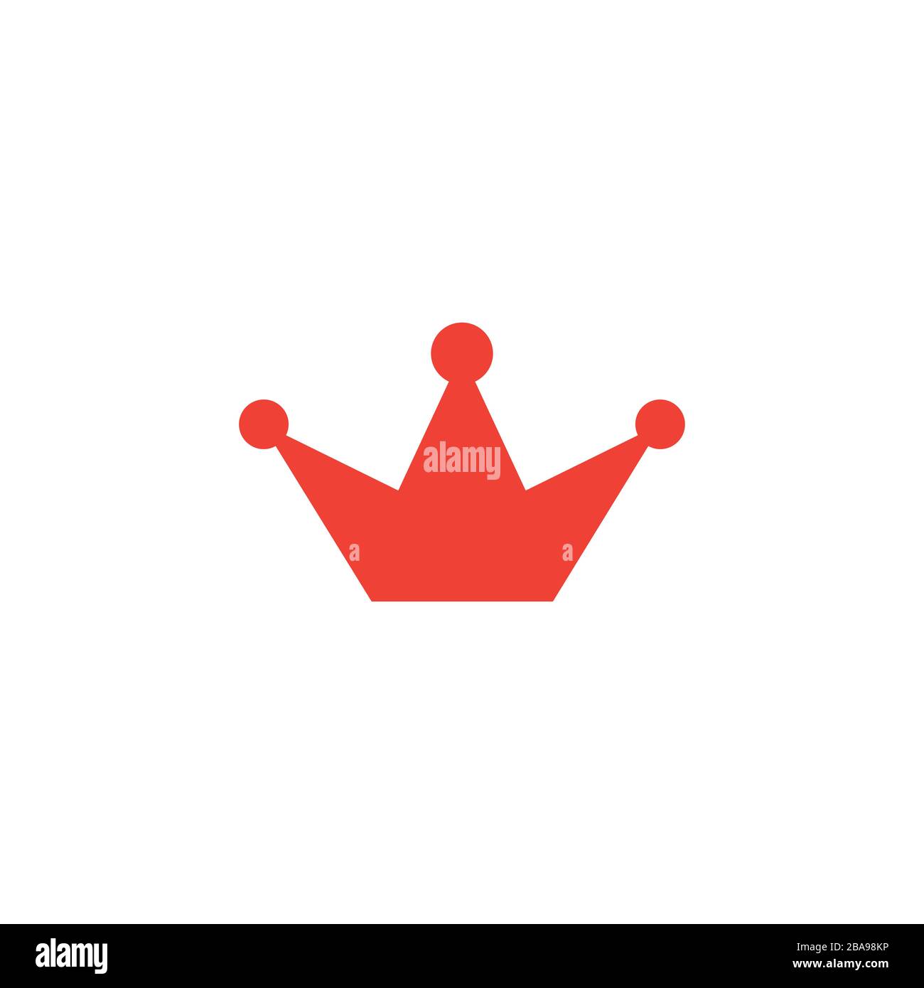 Crown Red Icon On White Background. Red Flat Style Vector Illustration ...