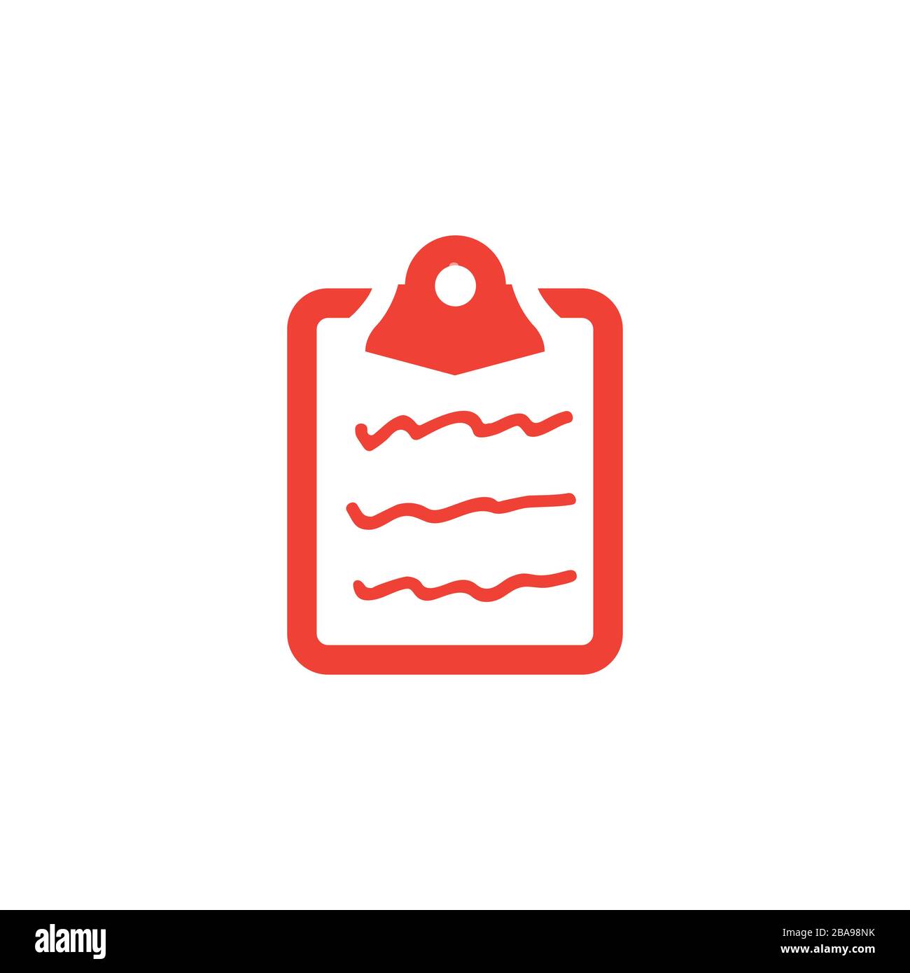Document Red Icon On White Background. Red Flat Style Vector ...