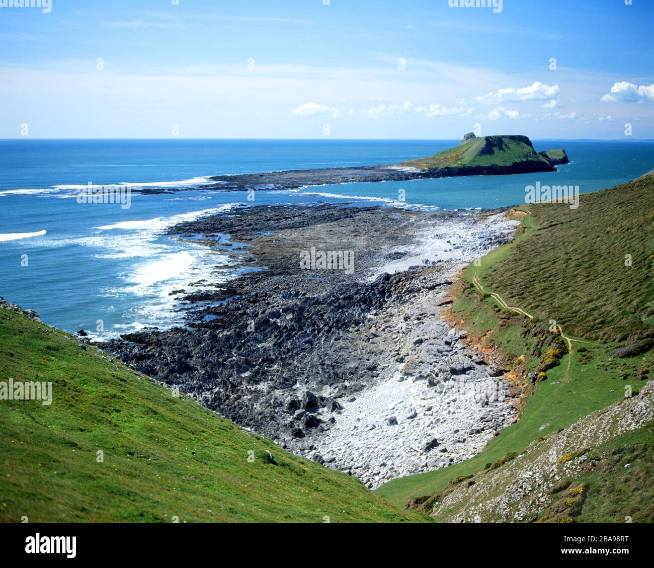 The Worms Head, Rhossili, Gower Peninsula, South Wales Stock Photo - Alamy