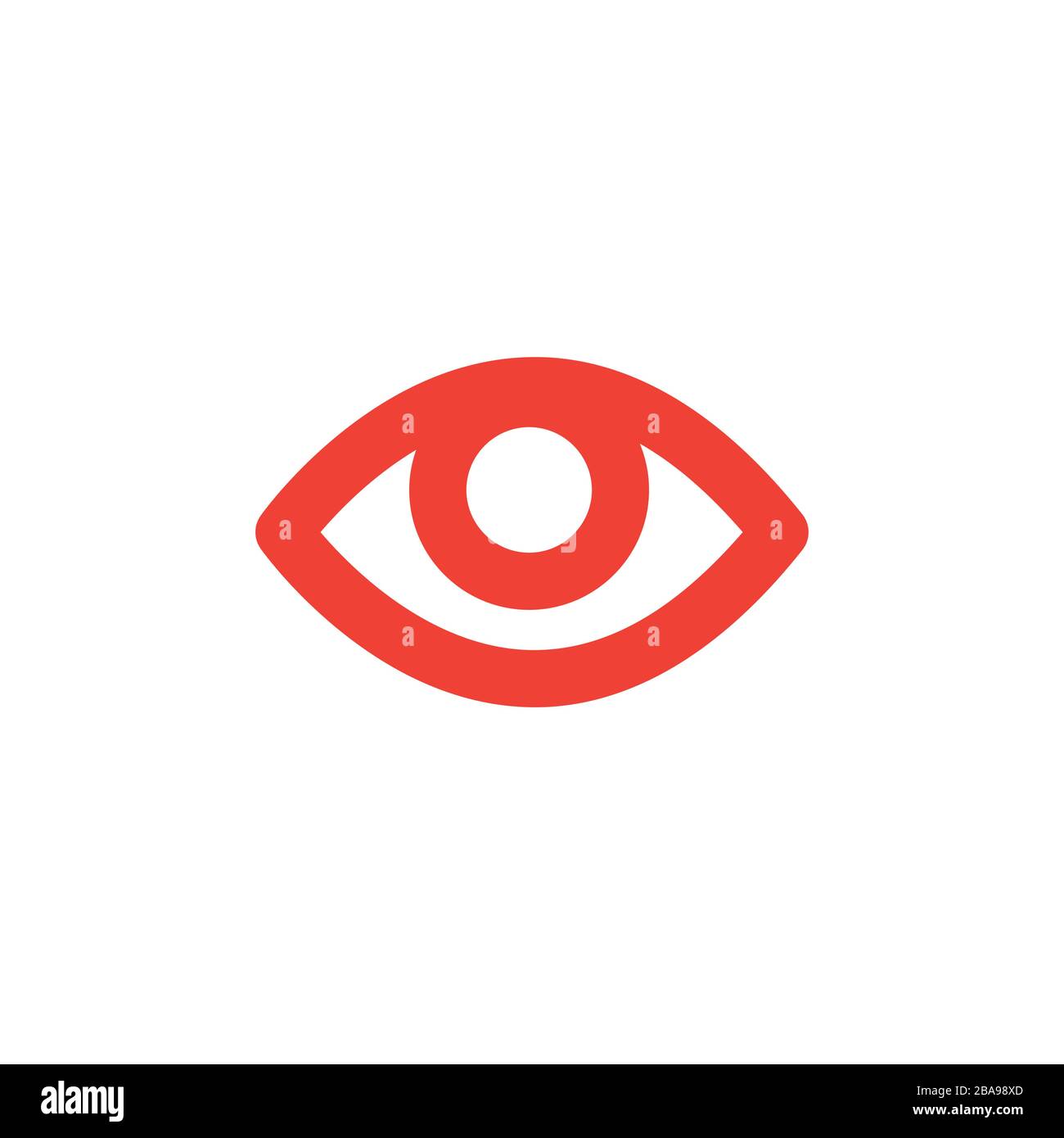 Eye Red Icon On White Background. Red Flat Style Vector Illustration ...