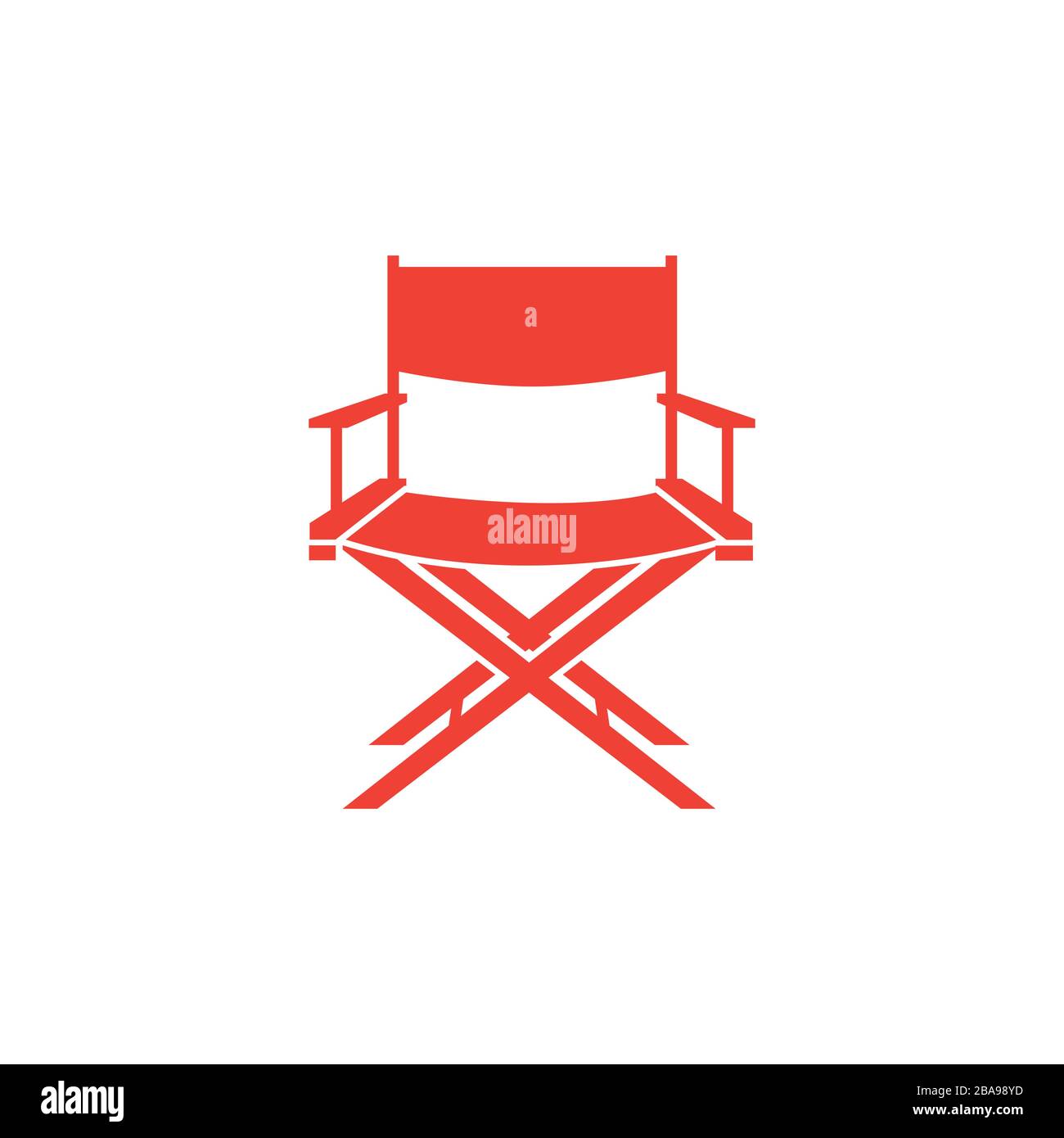 Director Chair Red Icon On White Background. Red Flat Style Vector ...