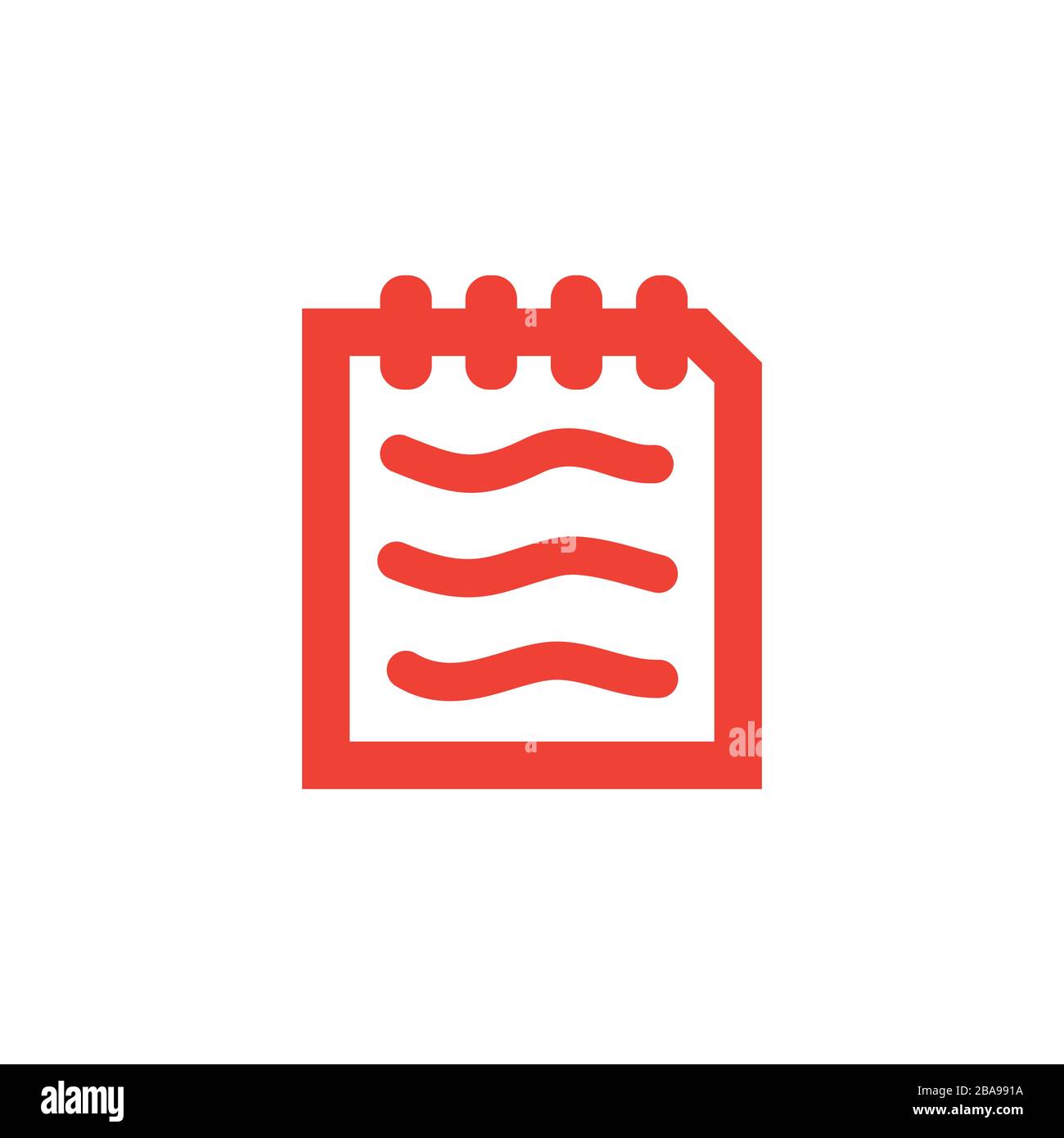 Document Red Icon On White Background. Red Flat Style Vector ...