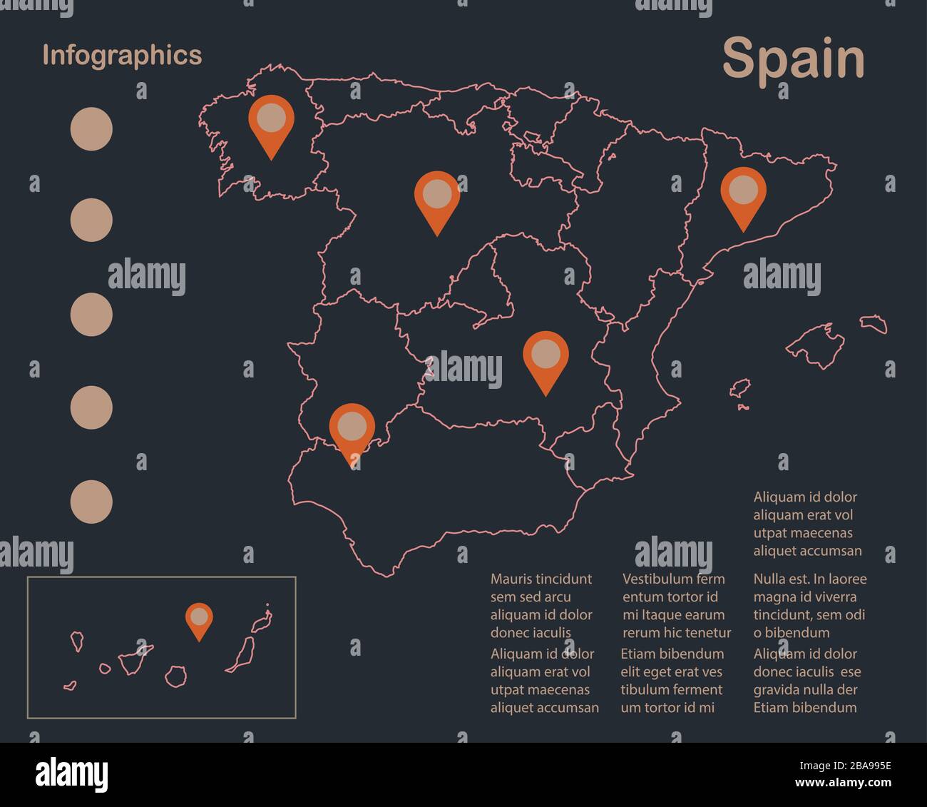 Spain map outline hi-res stock photography and images - Alamy