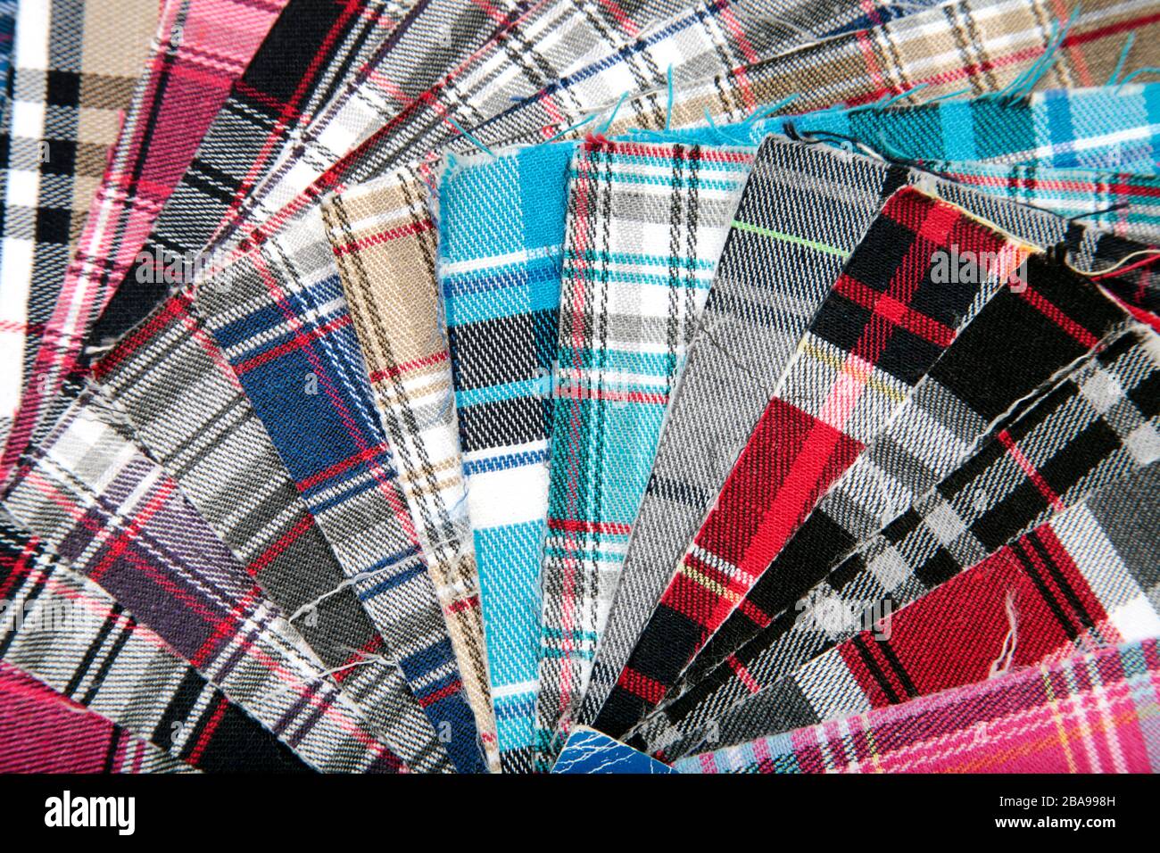 Plaid fabric color catalog. Set Tartan Seamless Pattern Stock Photo - Alamy