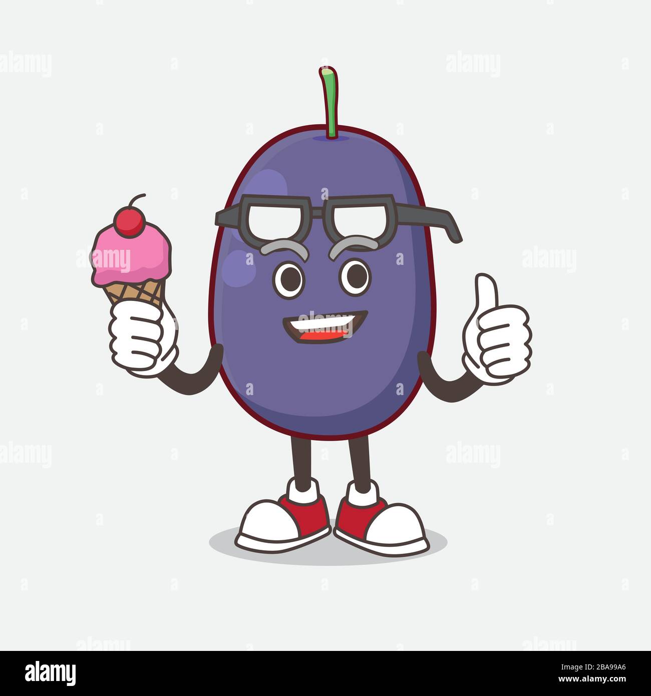 Purple Java Plum Mascot Character Vector Illustration Stock Vector ...