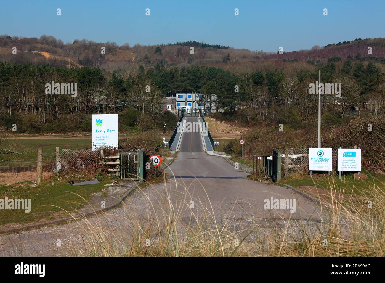 The access road to Bridgend (Pen Y Bont) foul water treatment works ...