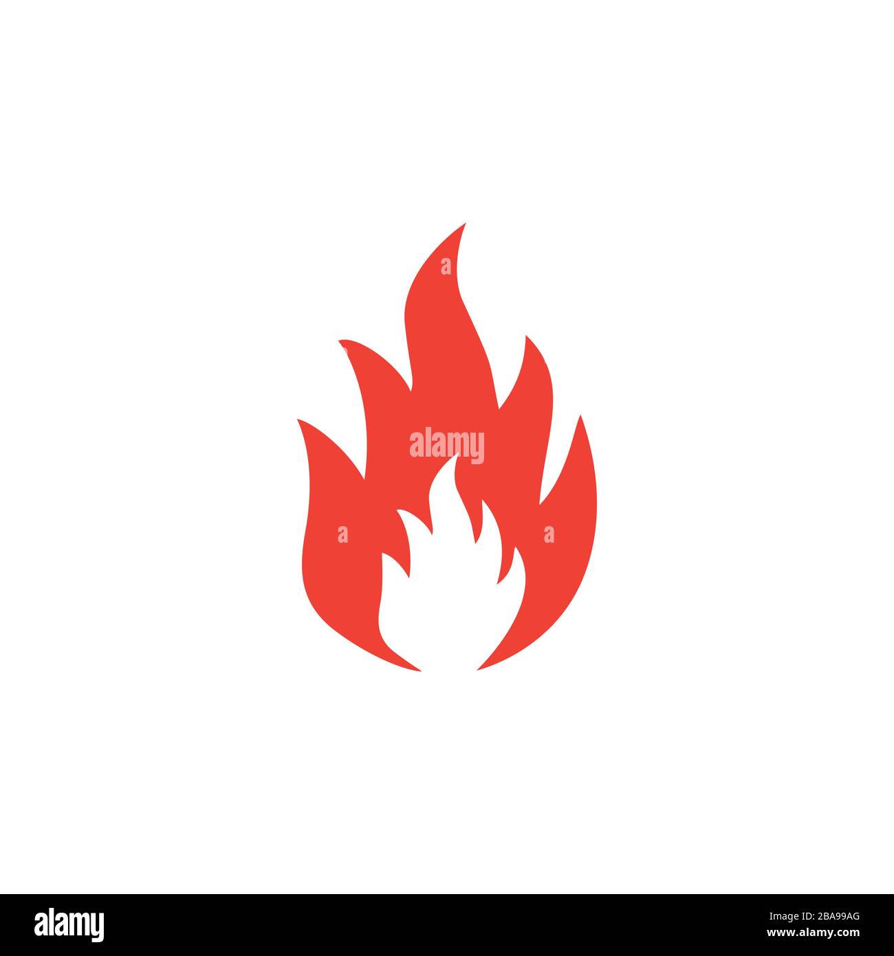 Fire Red Icon On White Background. Red Flat Style Vector Illustration ...