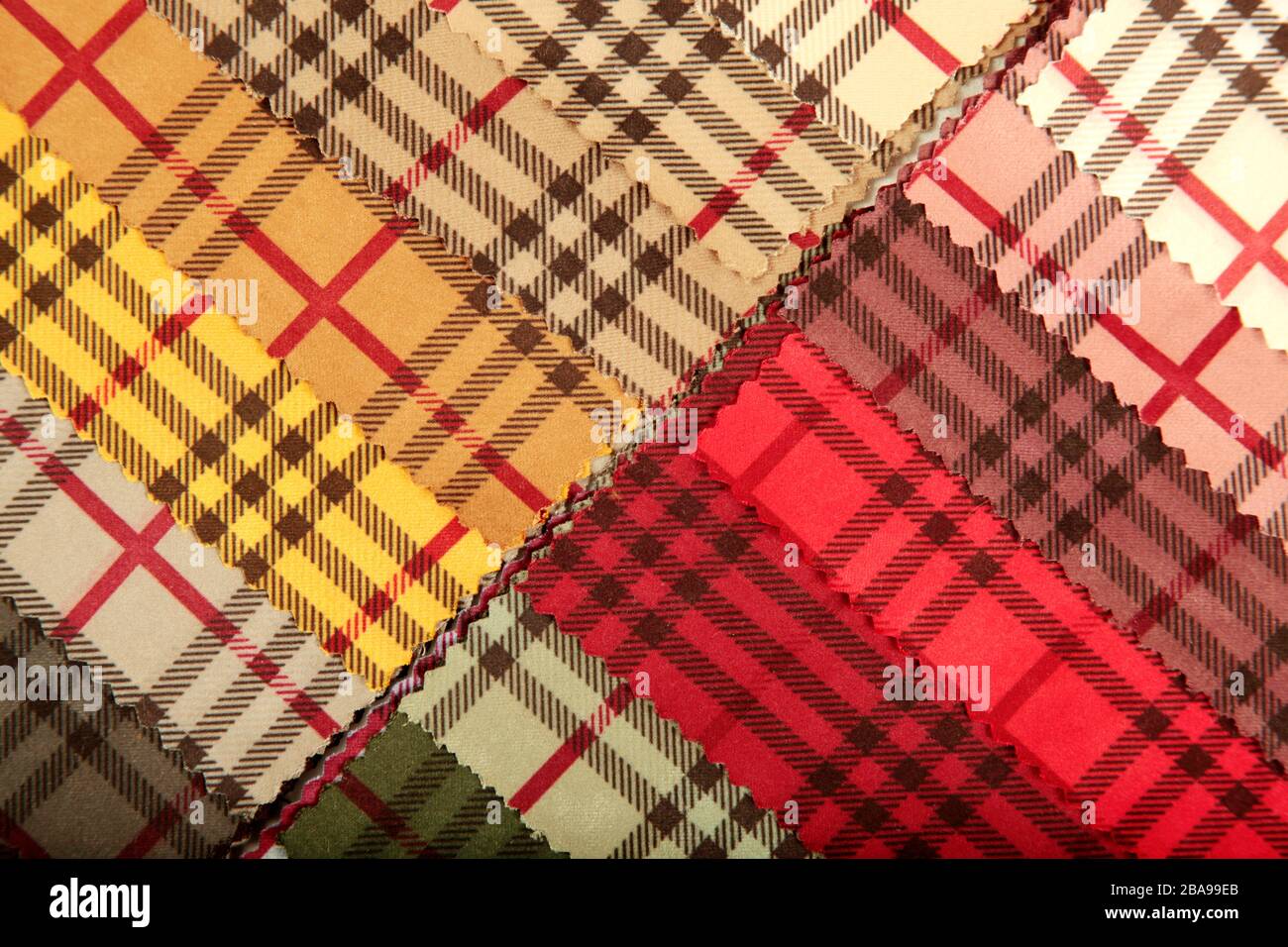 Plaid fabric color catalog. Set Tartan Seamless Pattern Stock Photo - Alamy