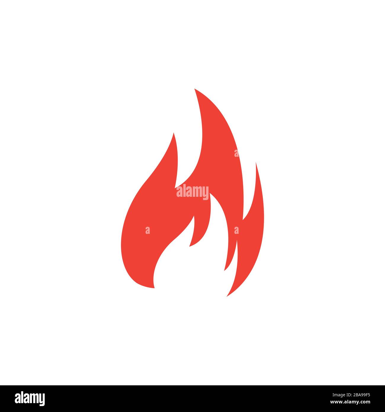 Fire Red Icon On White Background. Red Flat Style Vector Illustration ...
