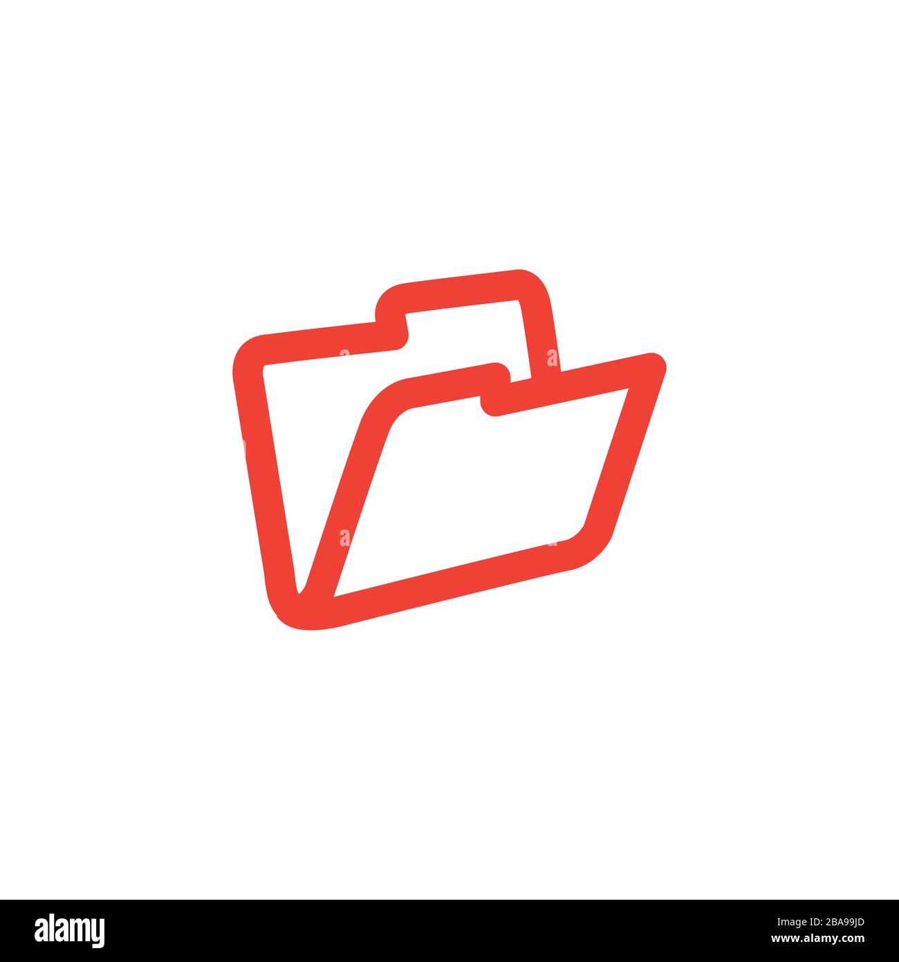 Folder Red Icon On White Background. Red Flat Style Vector Illustration ...
