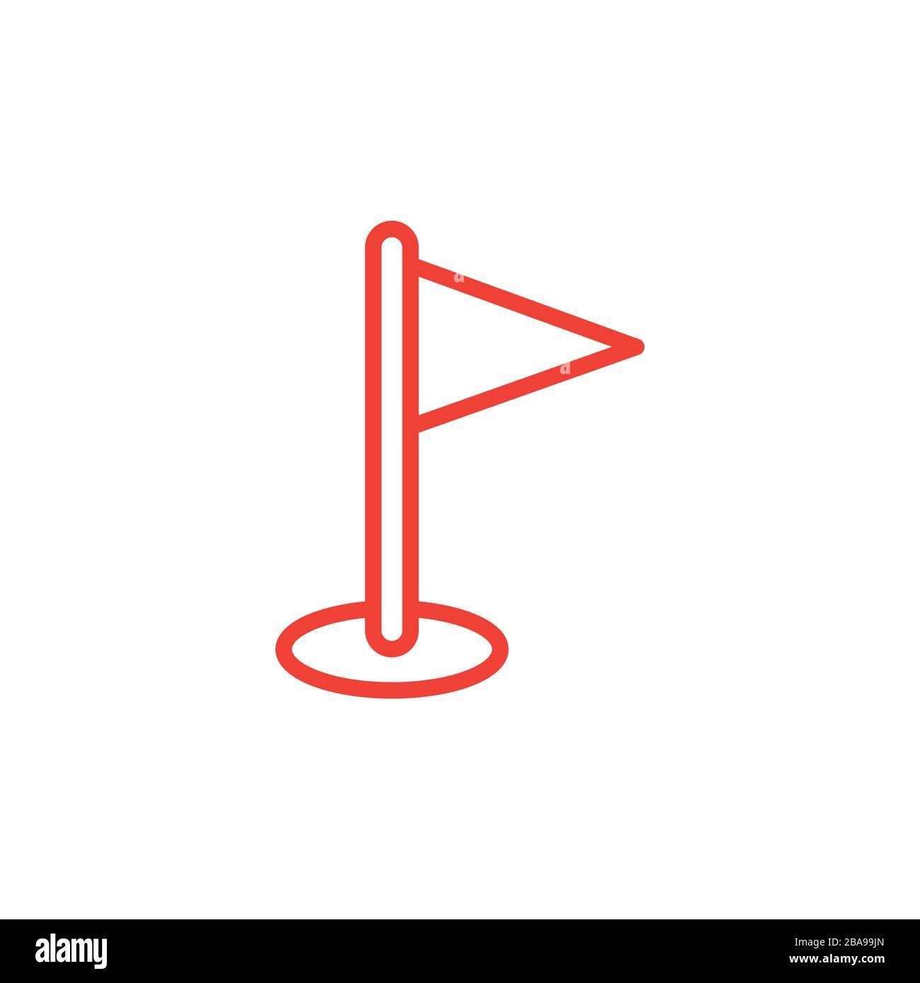 Flag Line Red Icon On White Background. Red Flat Style Vector ...