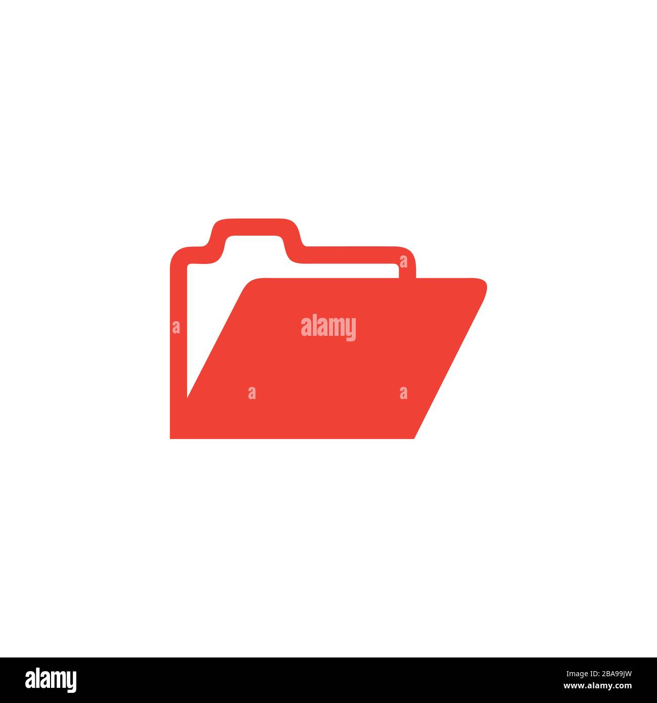 Folder Red Icon On White Background. Red Flat Style Vector Illustration ...