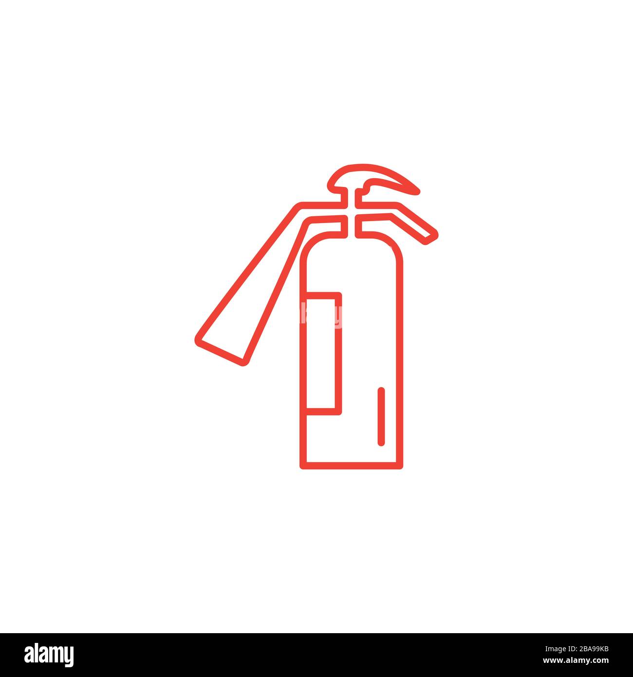 Fire Extinguisher Line Red Icon On White Background. Red Flat Style ...