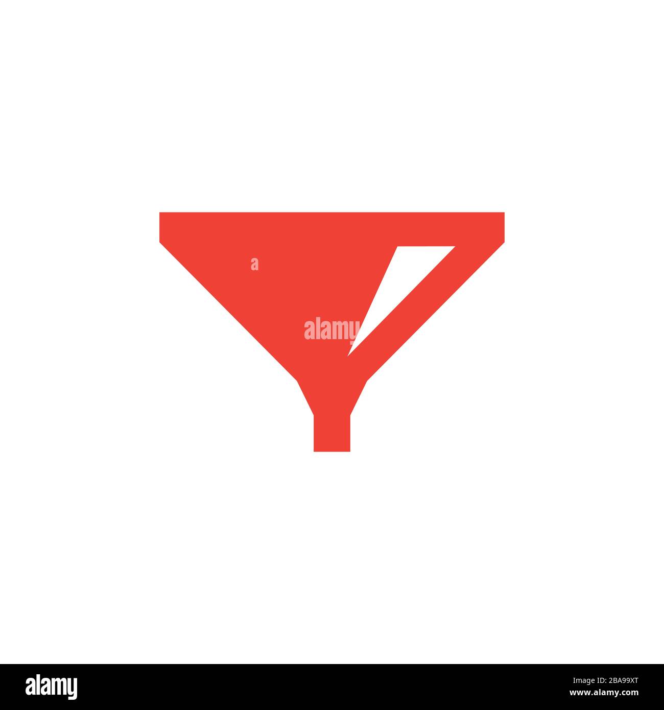 Funnel Red Icon On White Background. Red Flat Style Vector Illustration ...