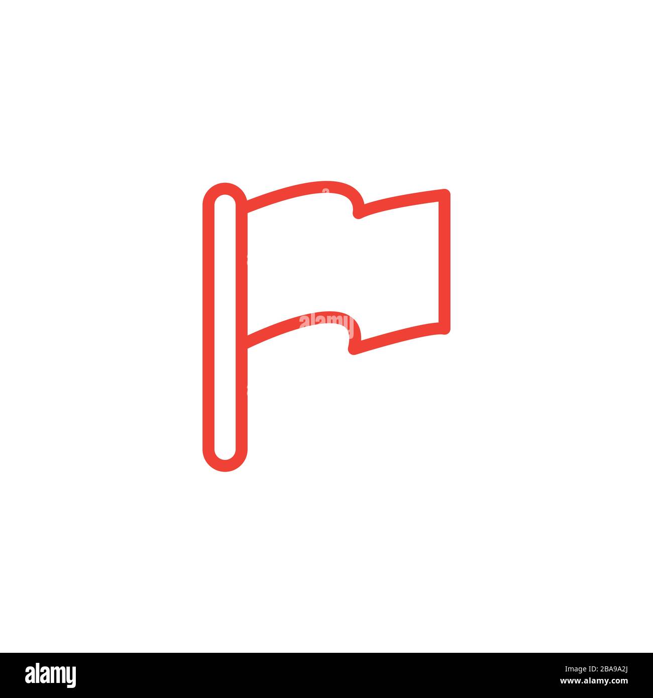 Flag Line Red Icon On White Background. Red Flat Style Vector ...