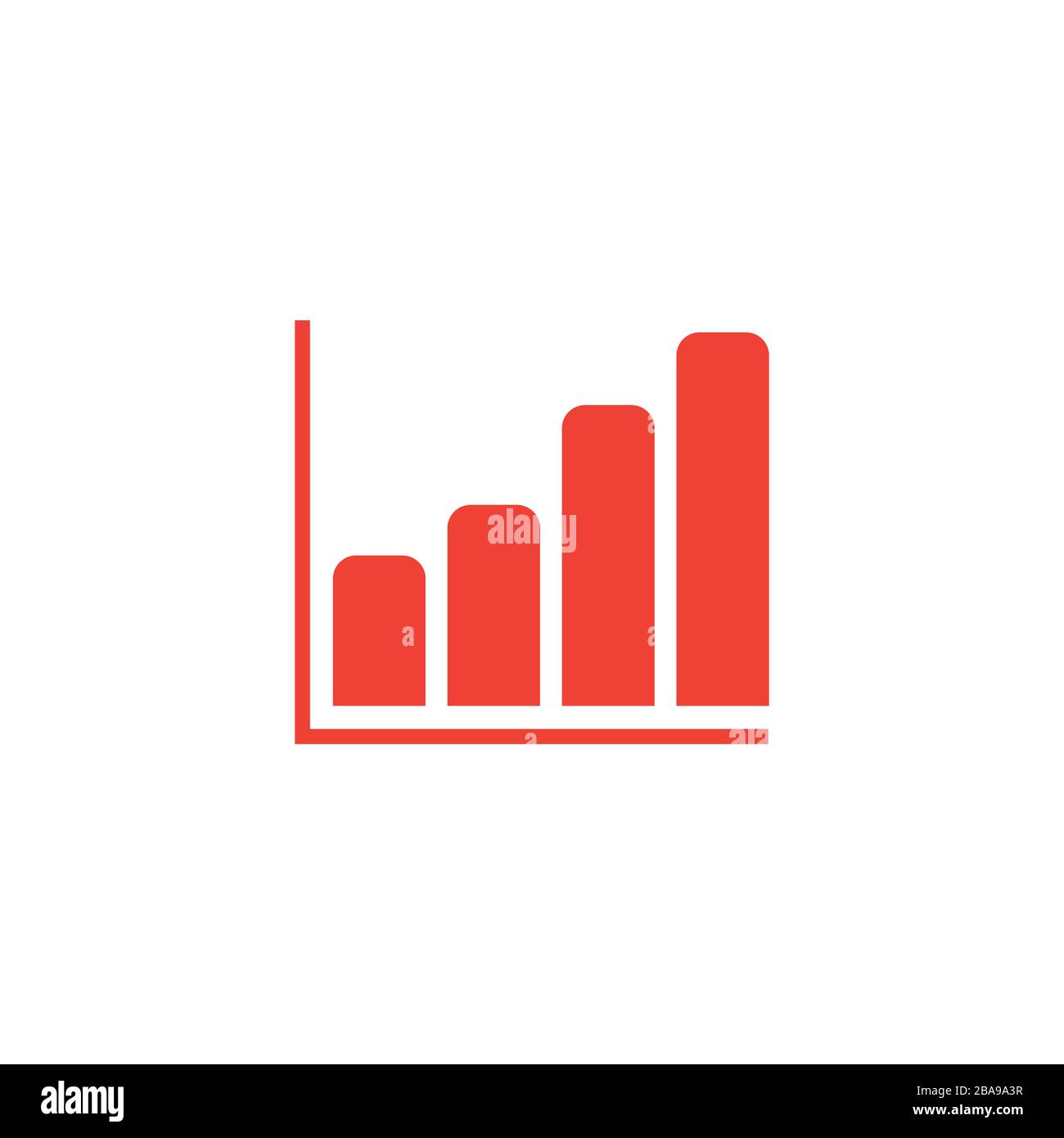 Growing Graph Red Icon On White Background. Red Flat Style Vector ...