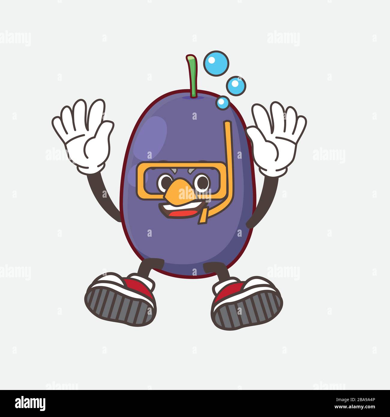 Purple Java Plum Mascot Character Vector Illustration Stock Vector ...