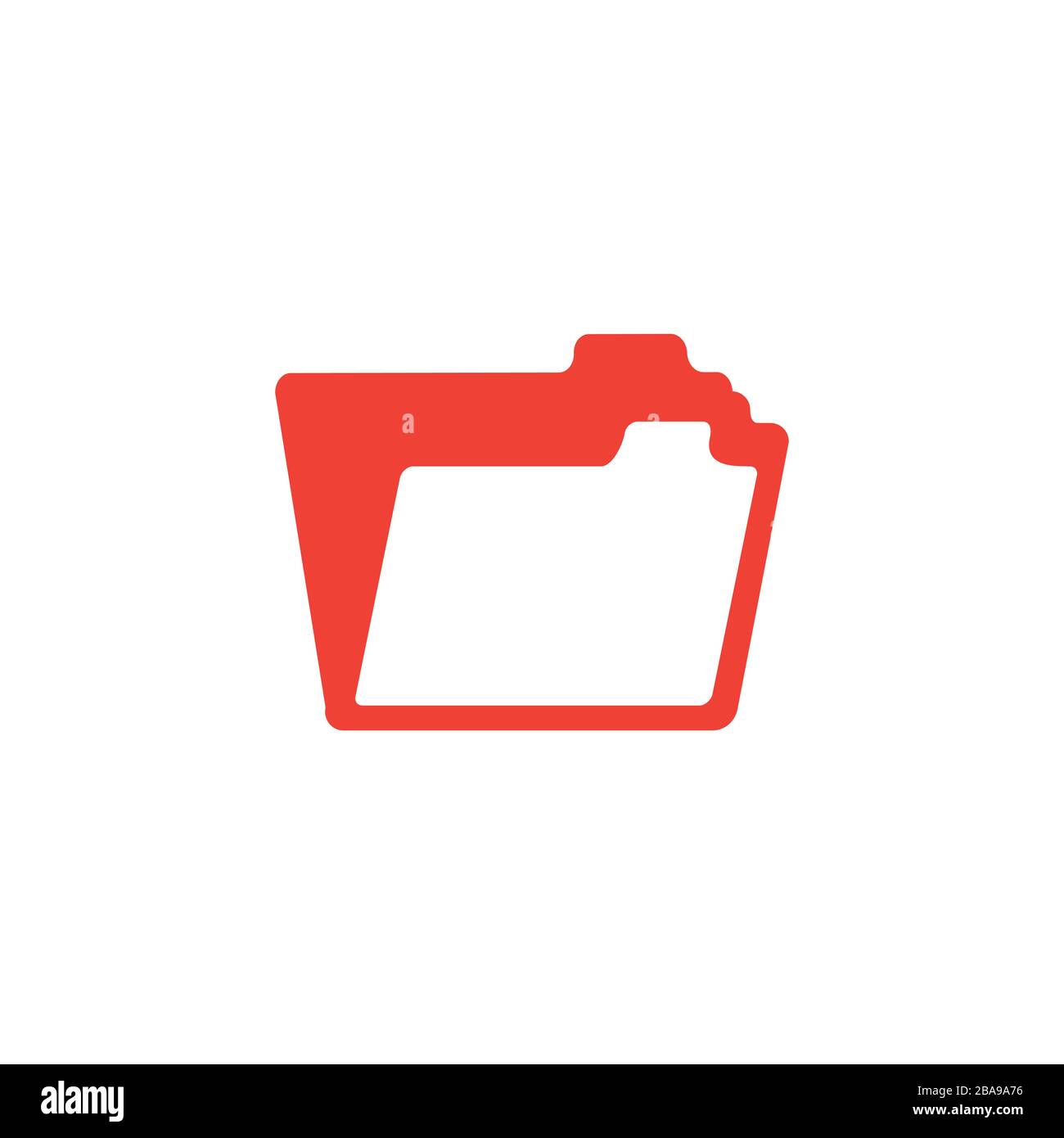 Folder Red Icon On White Background. Red Flat Style Vector Illustration ...