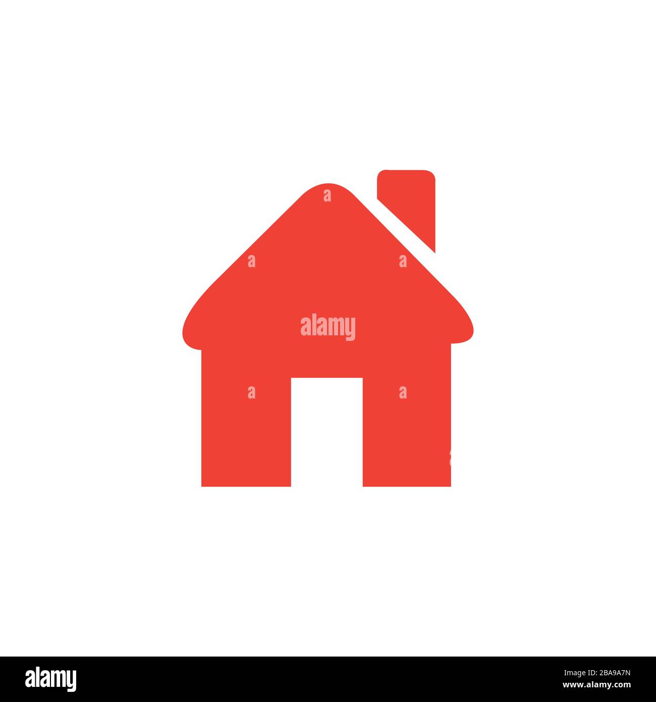 Home Red Icon On White Background. Red Flat Style Vector Illustration ...