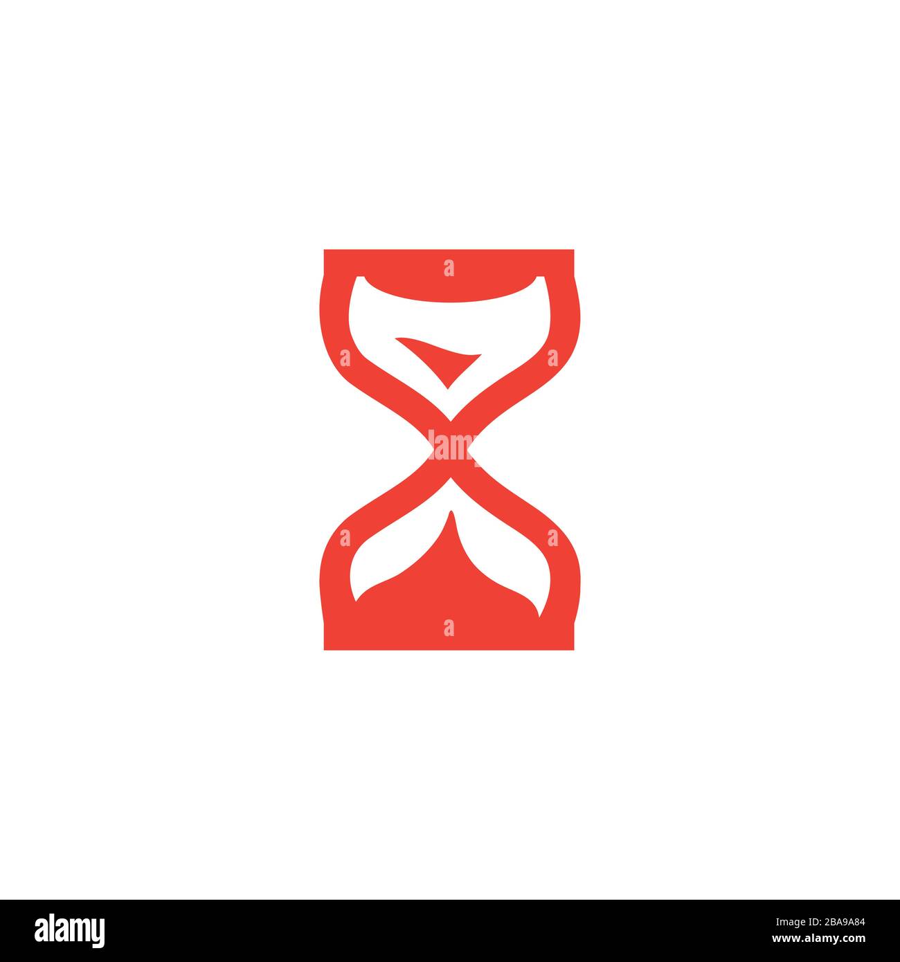 Hourglass Red Icon On White Background. Red Flat Style Vector ...