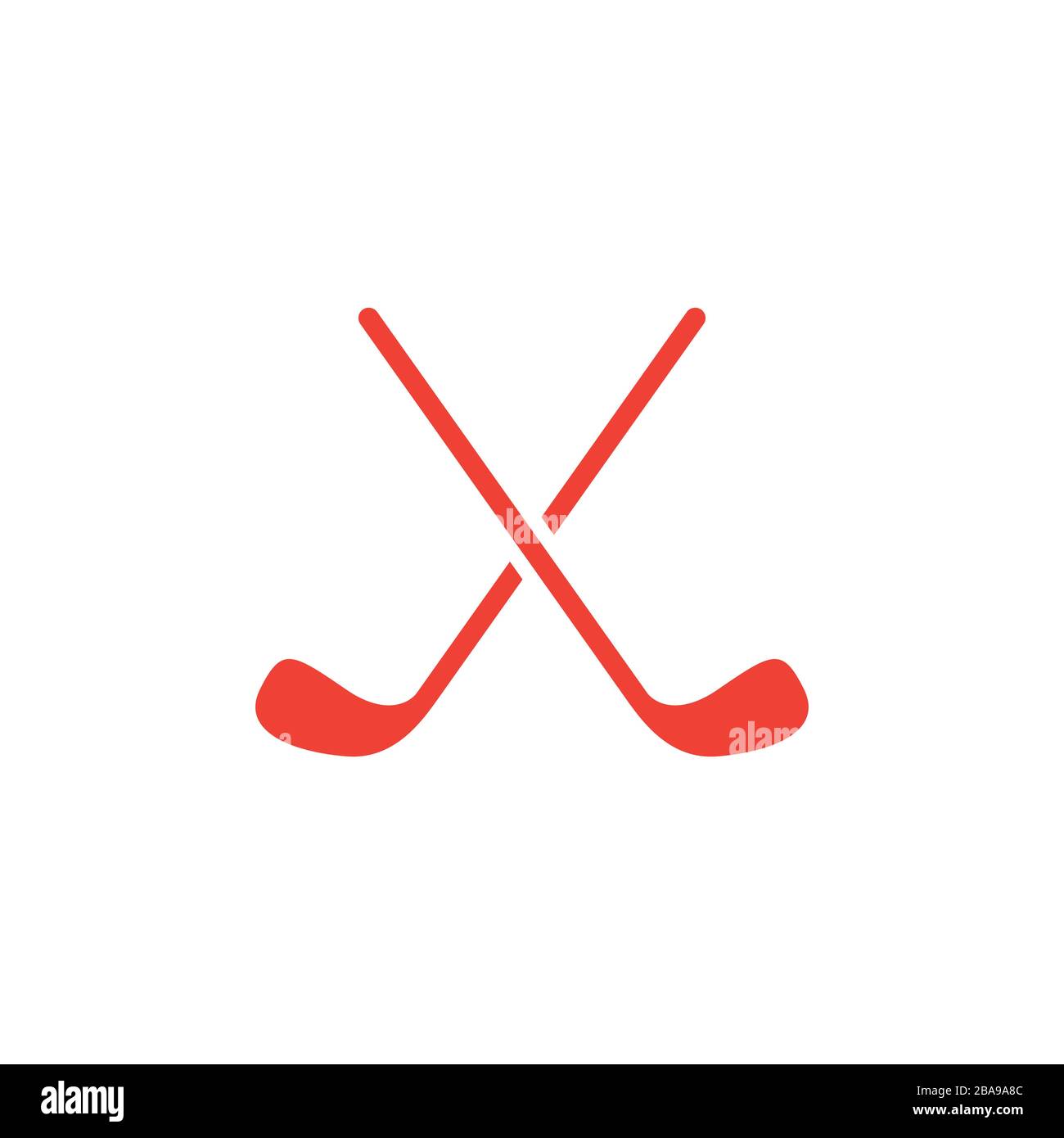 Golf Red Icon On White Background. Red Flat Style Vector Illustration ...