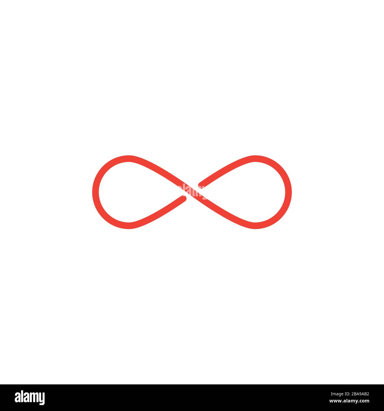 Infinity Line Red Icon On White Background. Red Flat Style Vector ...