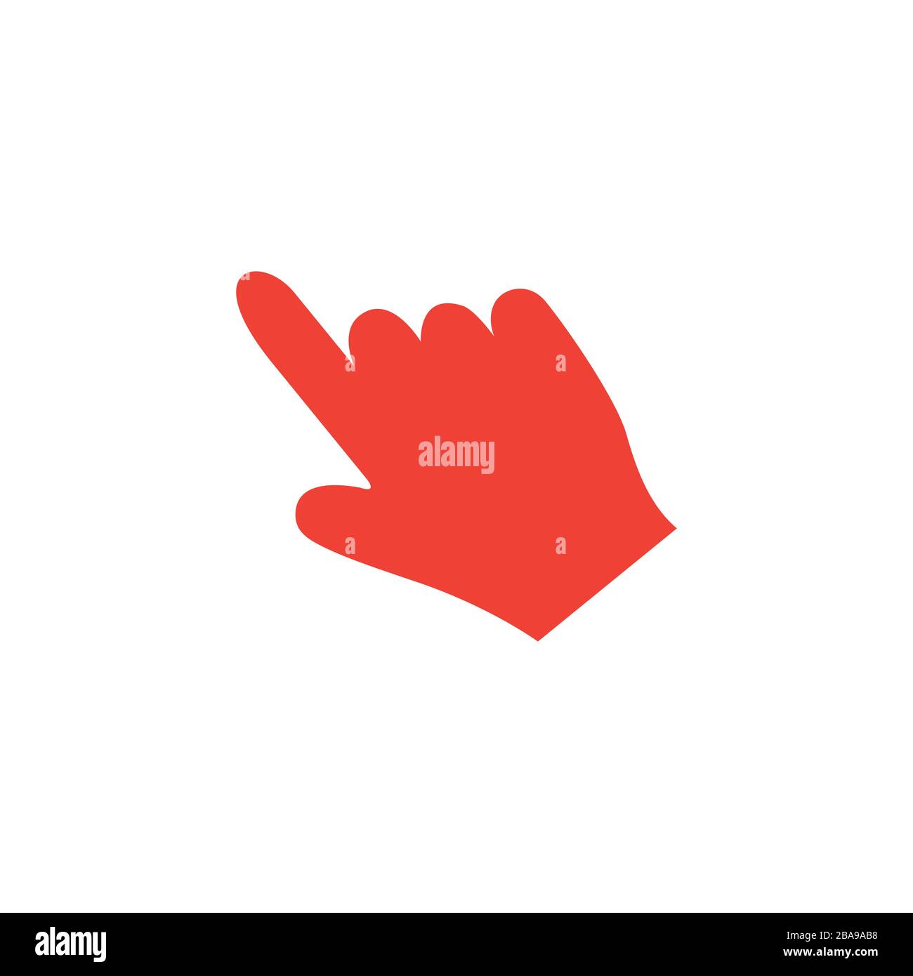 Hand Red Icon On White Background. Red Flat Style Vector Illustration ...