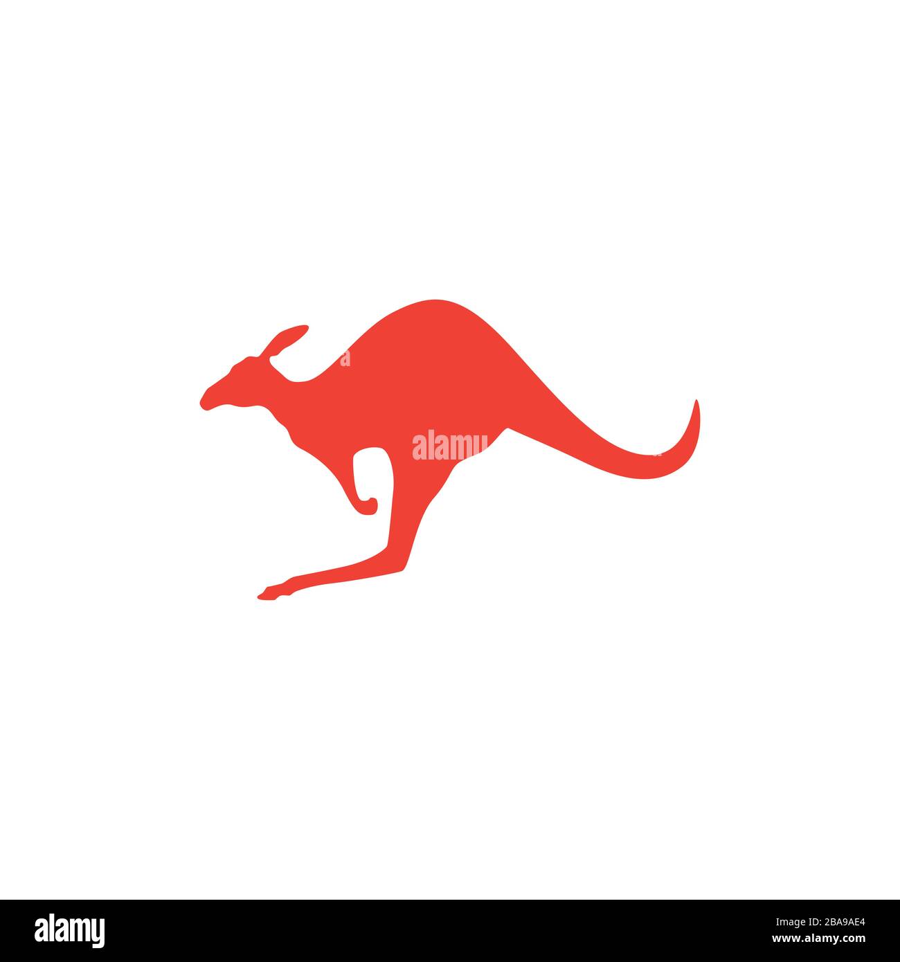 Kangaroo Red Icon On White Background. Red Flat Style Vector ...