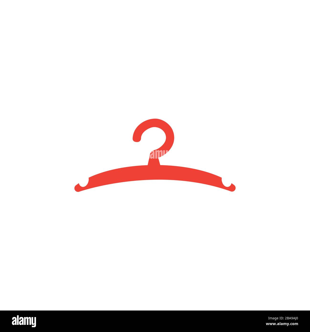 Hanger Red Icon On White Background. Red Flat Style Vector Illustration ...
